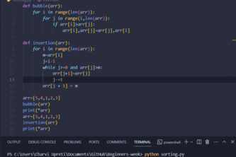 "Basic Sorting" in python. | Devpost