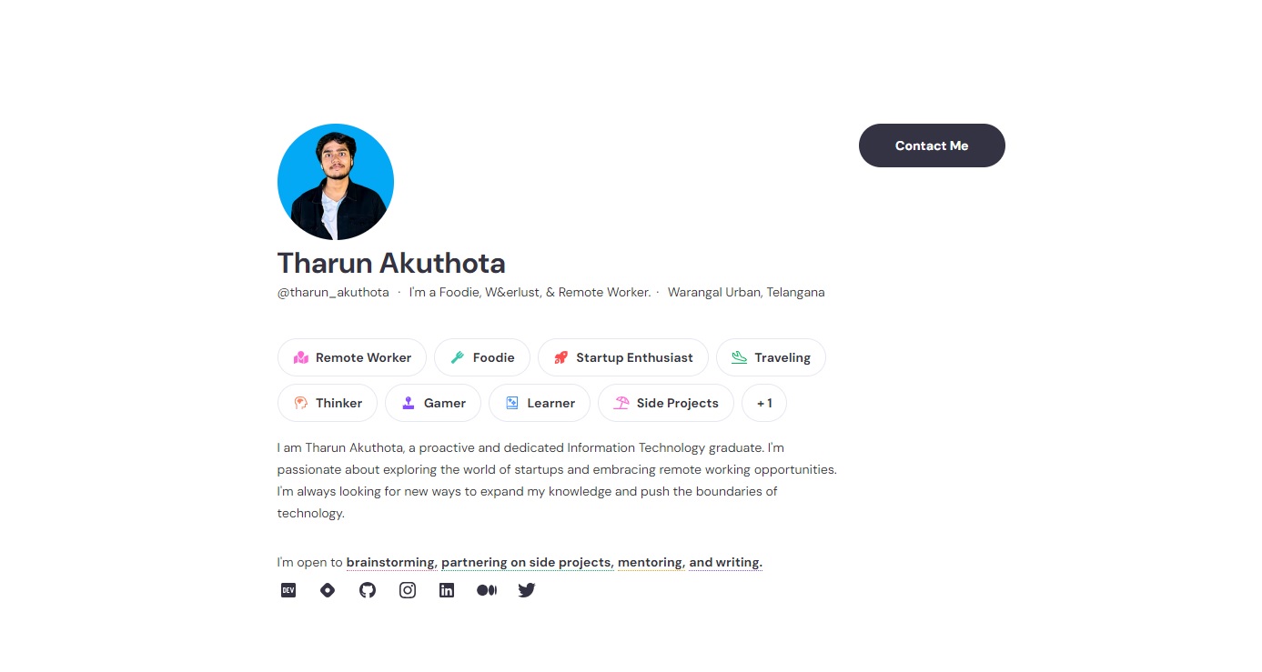 Portfolio website | Devpost