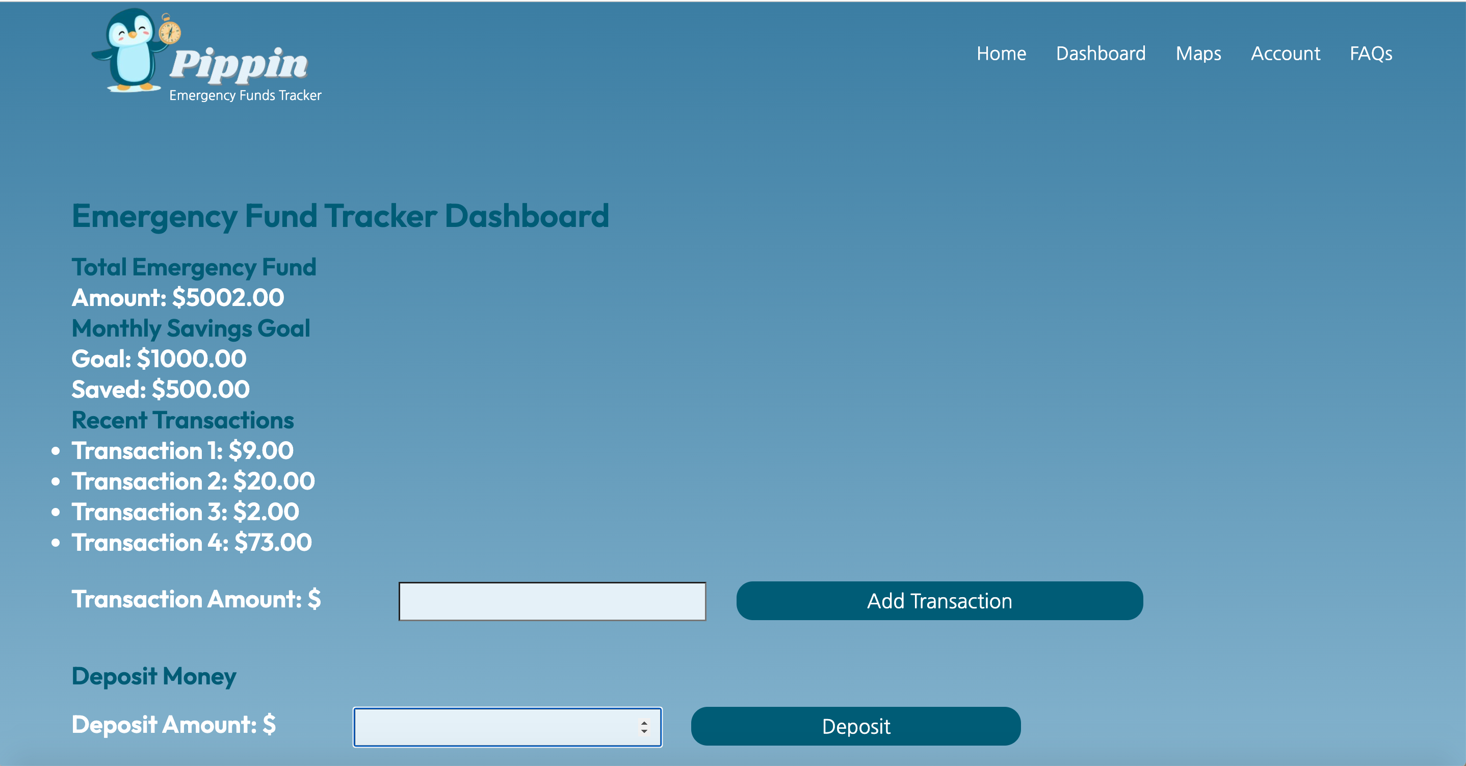 Pippin: The Emergency Fund Tracker | Devpost