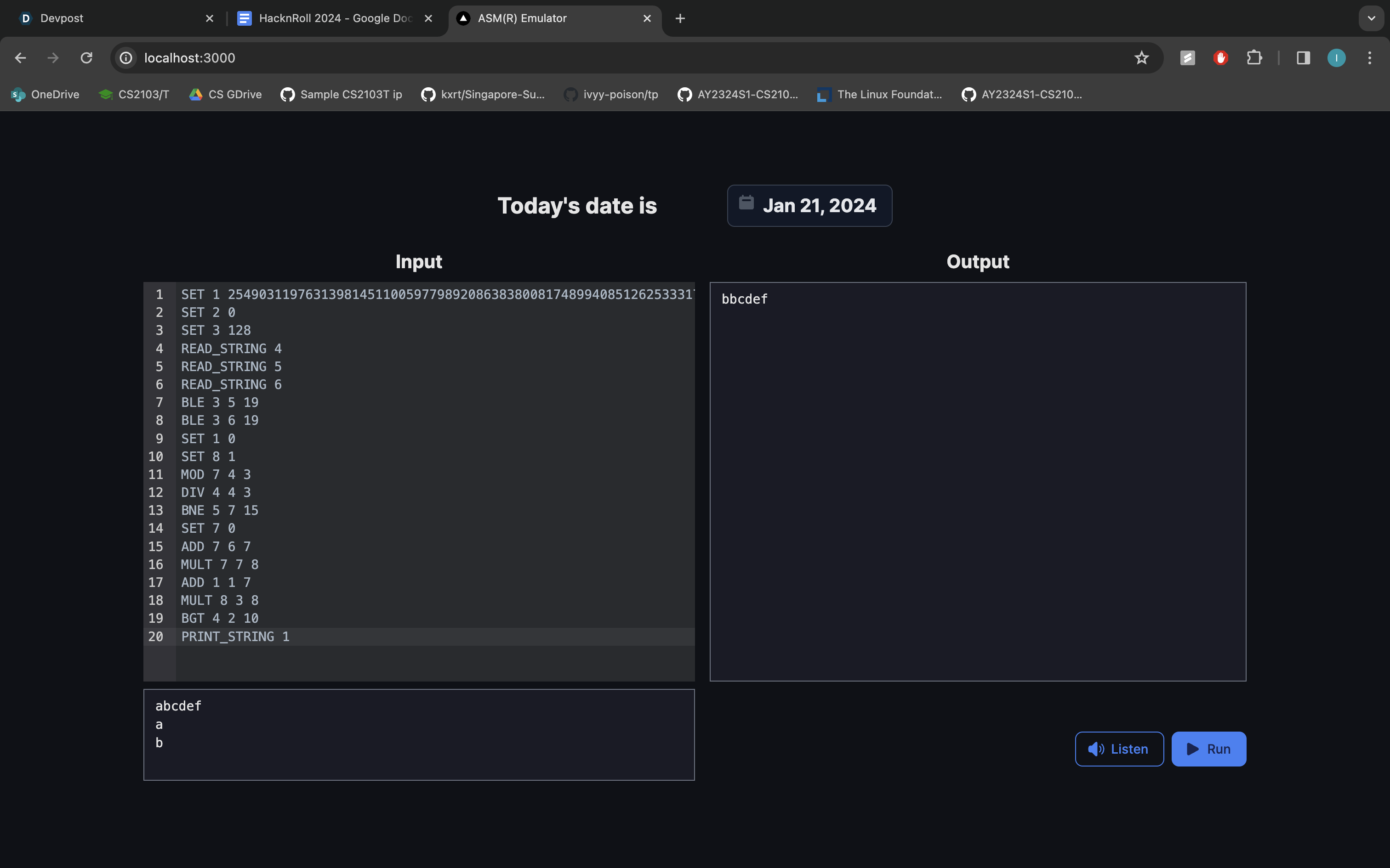 ASM(R) Emulator | Devpost