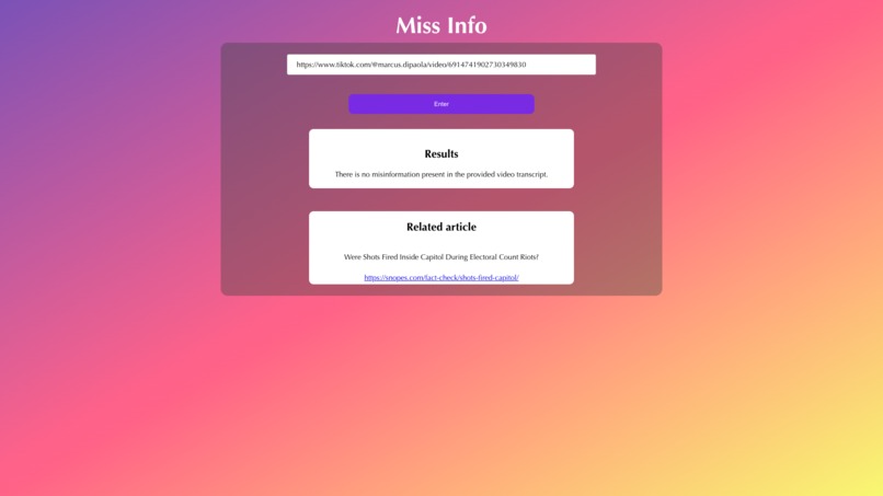 Miss Info | Devpost