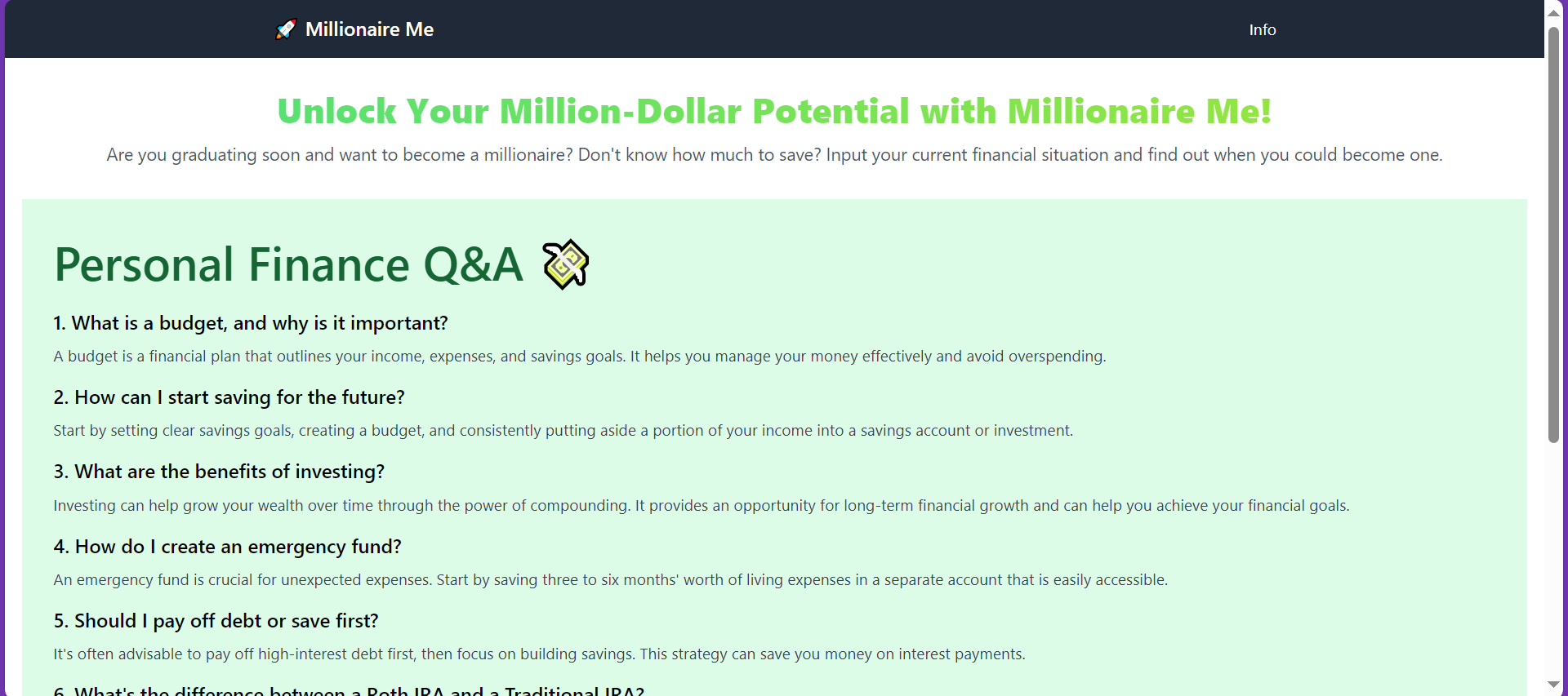 Millionaire Me | Devpost