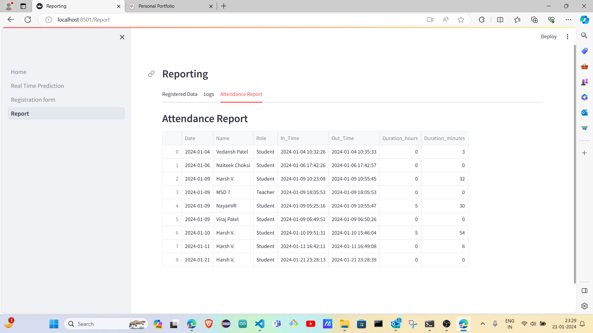 Face Attendance System using ML | Devpost