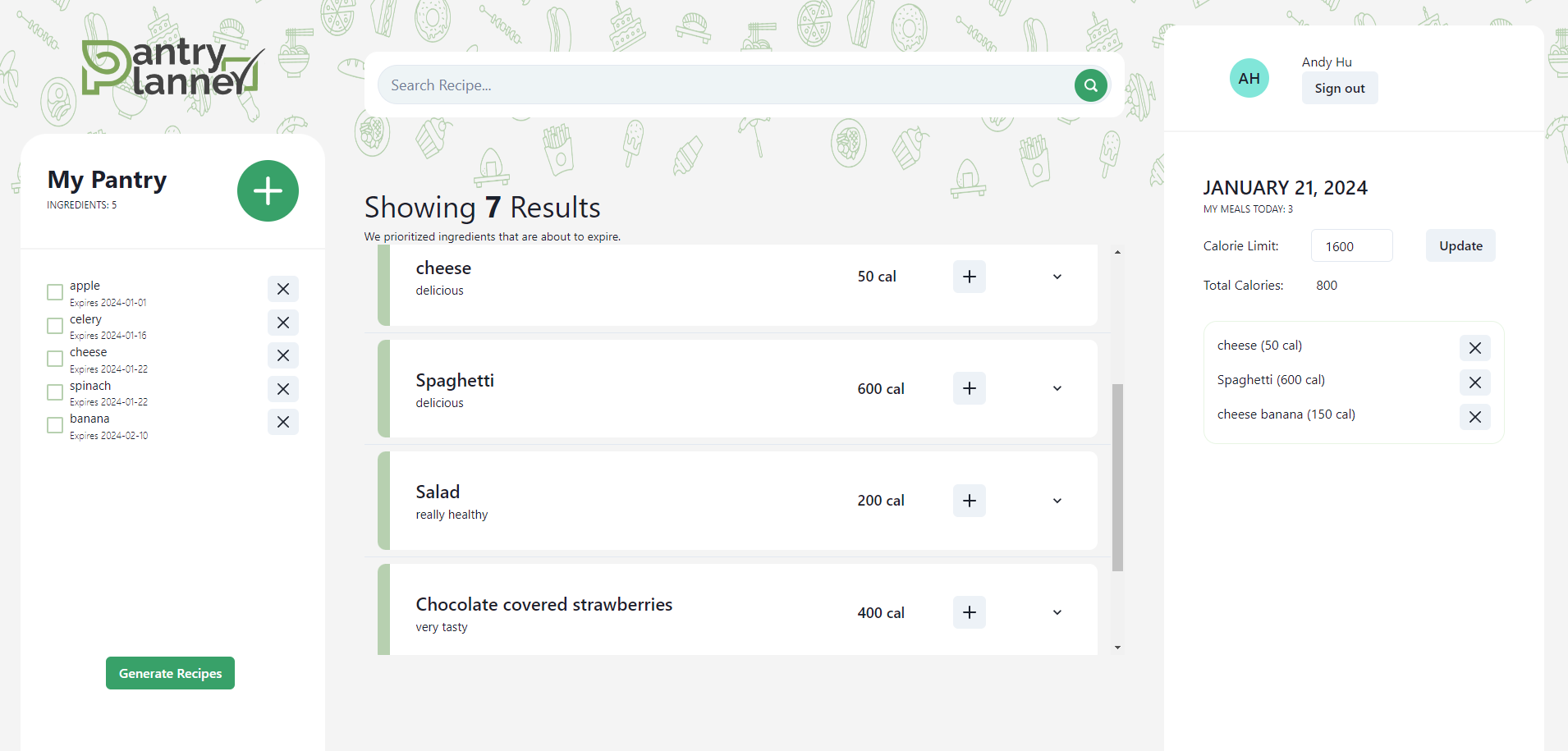 Pantry Planner | Devpost