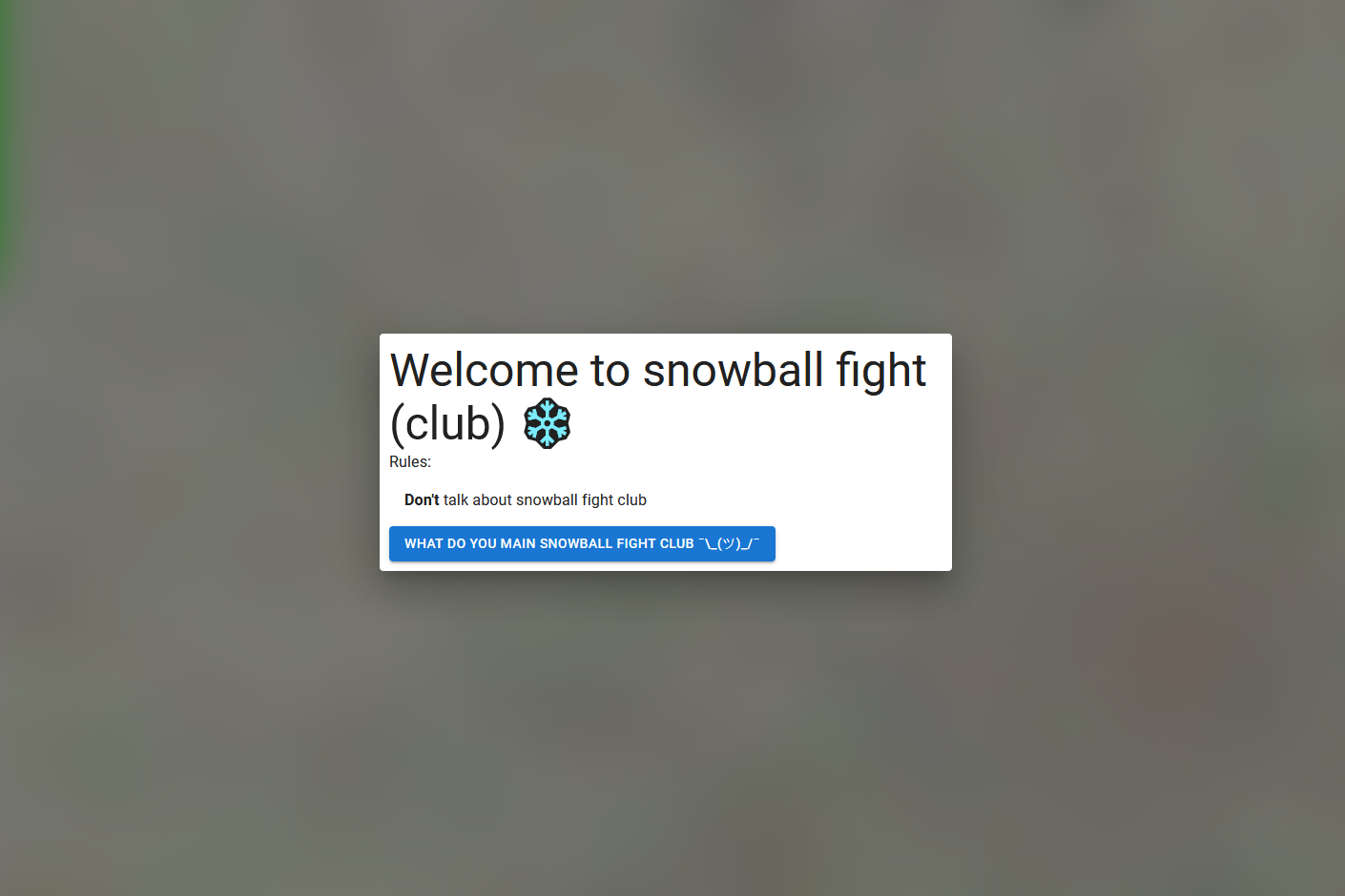 Snowball Fight Club! | Devpost