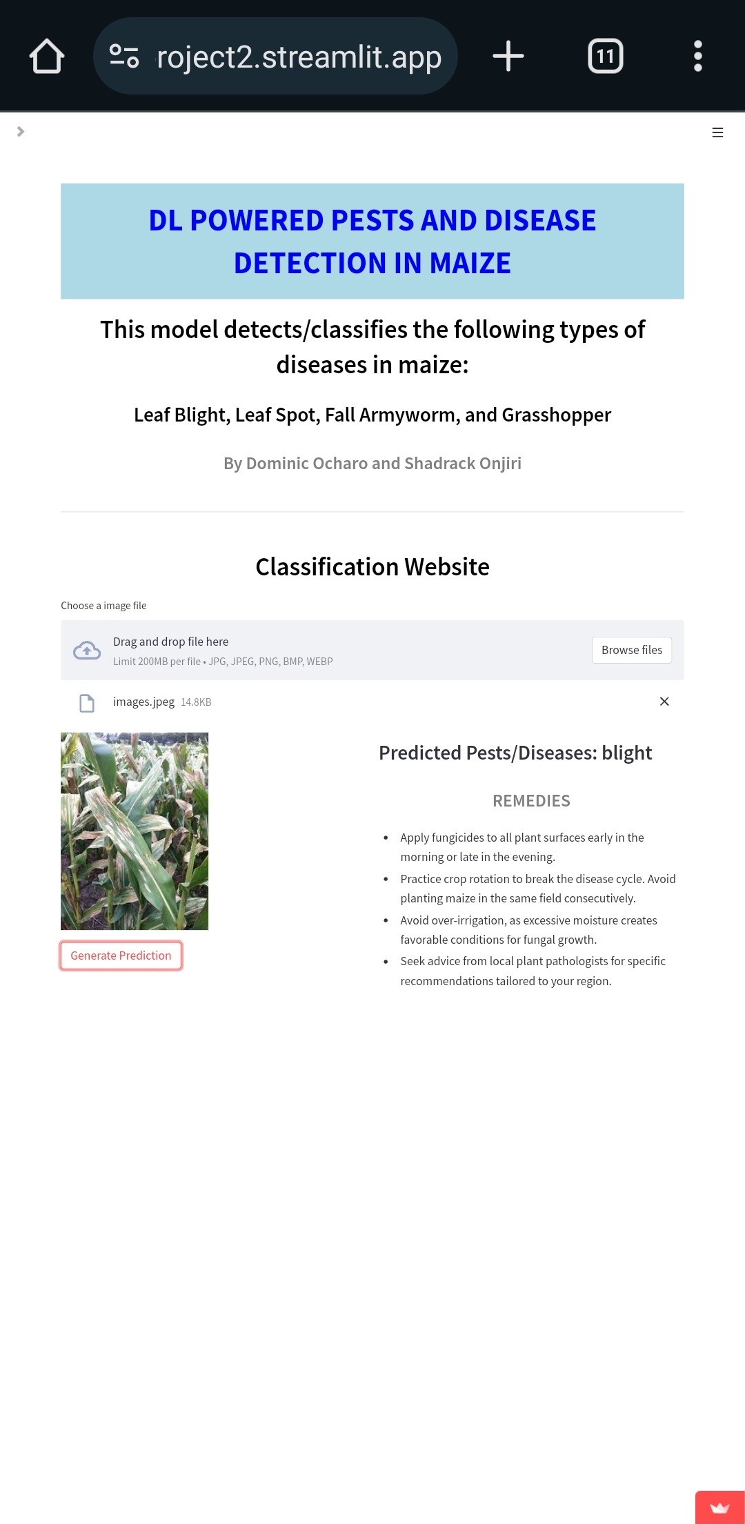 Deep Learning Powered Pests And Diseases Detection In Maize Devpost
