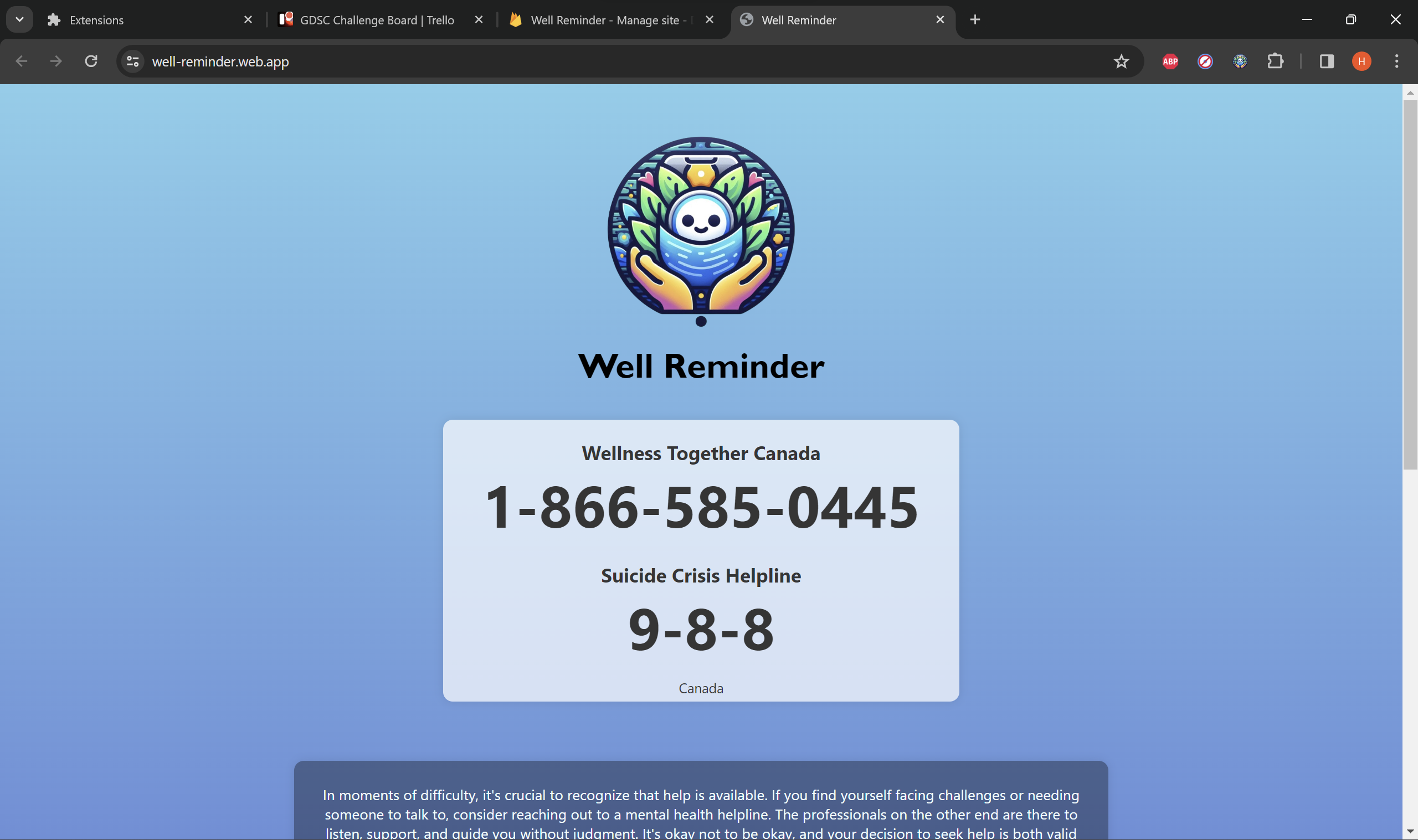 Well Reminder | Devpost