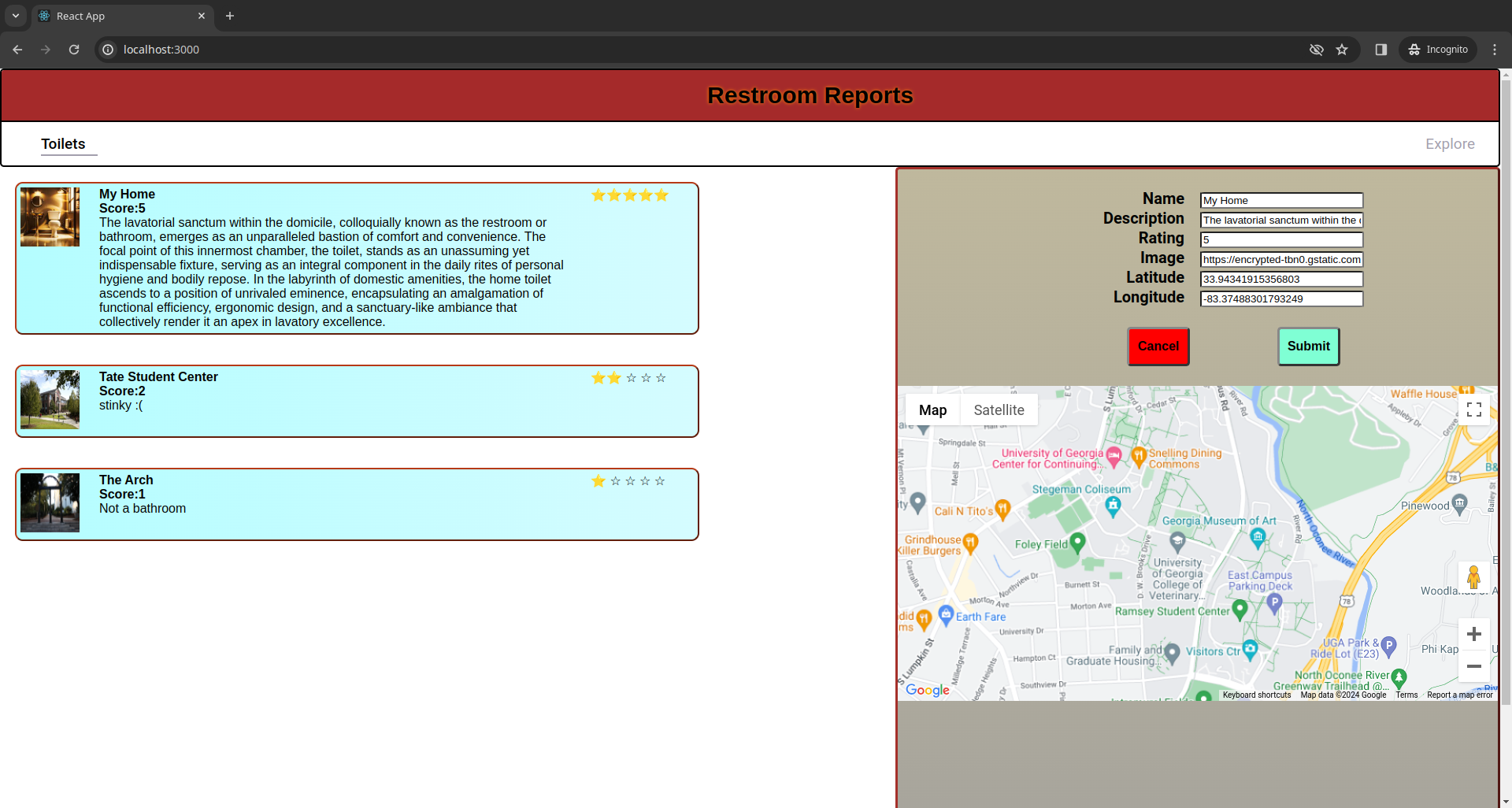 Restroom Reports | Devpost