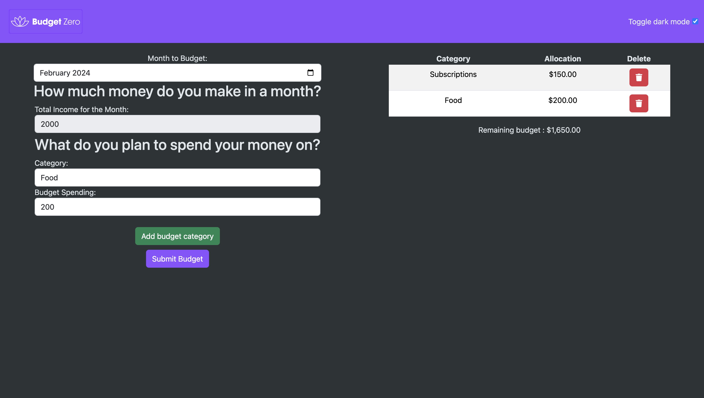 Budget Zero | Devpost