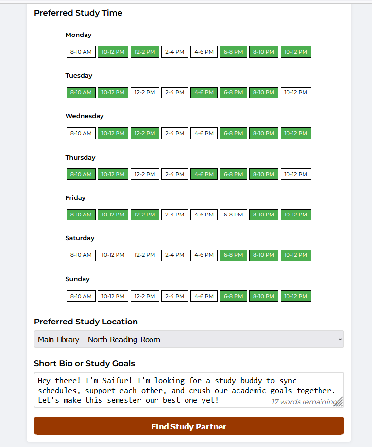 College Study Partner | Devpost