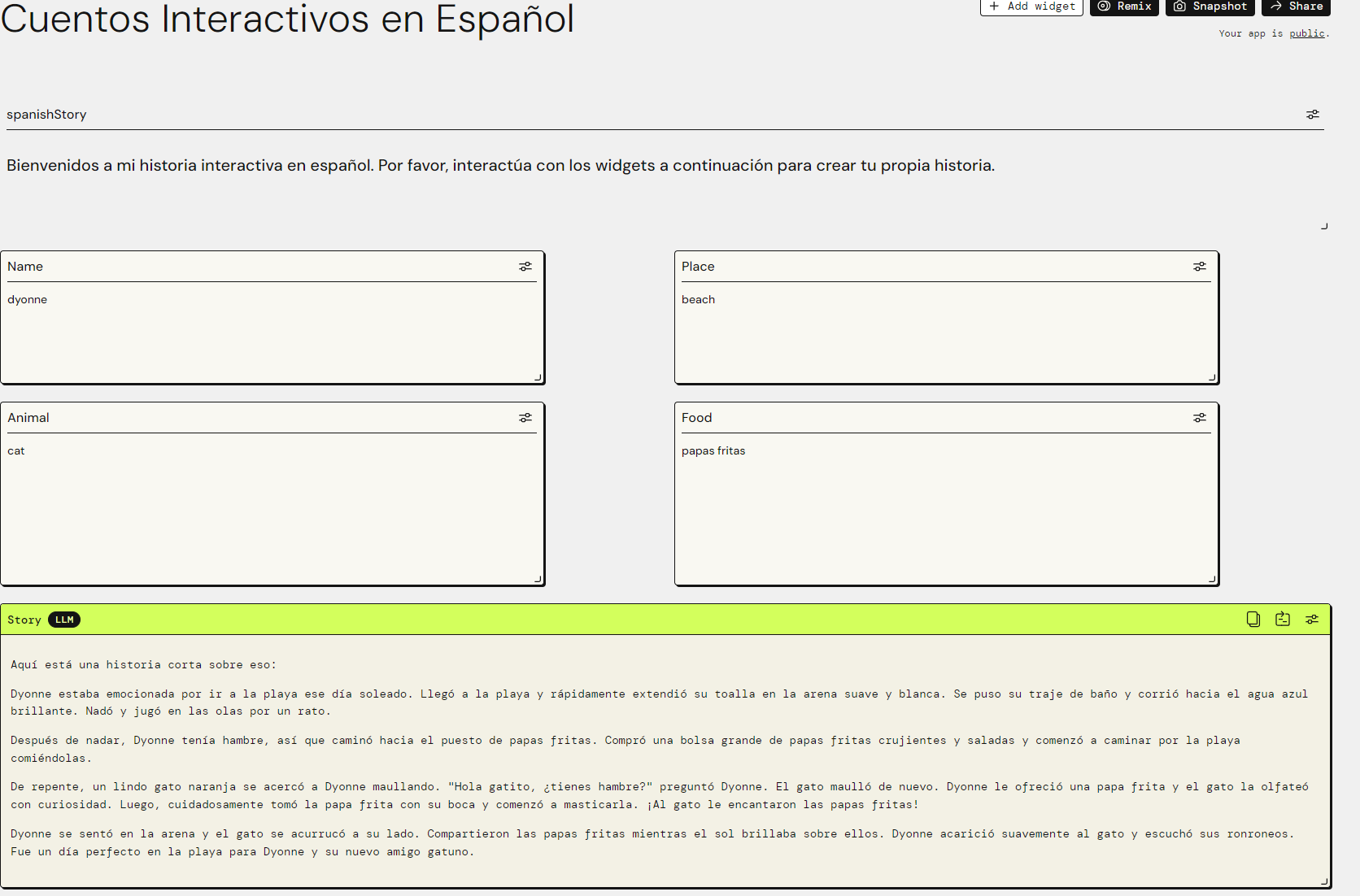 Spanish Story app | Devpost