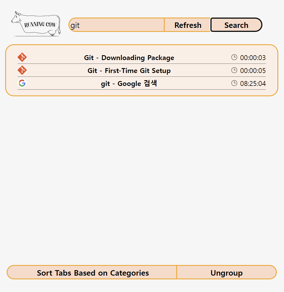 RUNNING_COW (Chrome Tab Organizer) | Devpost