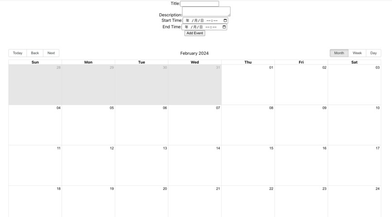 full stack calendar app | Devpost