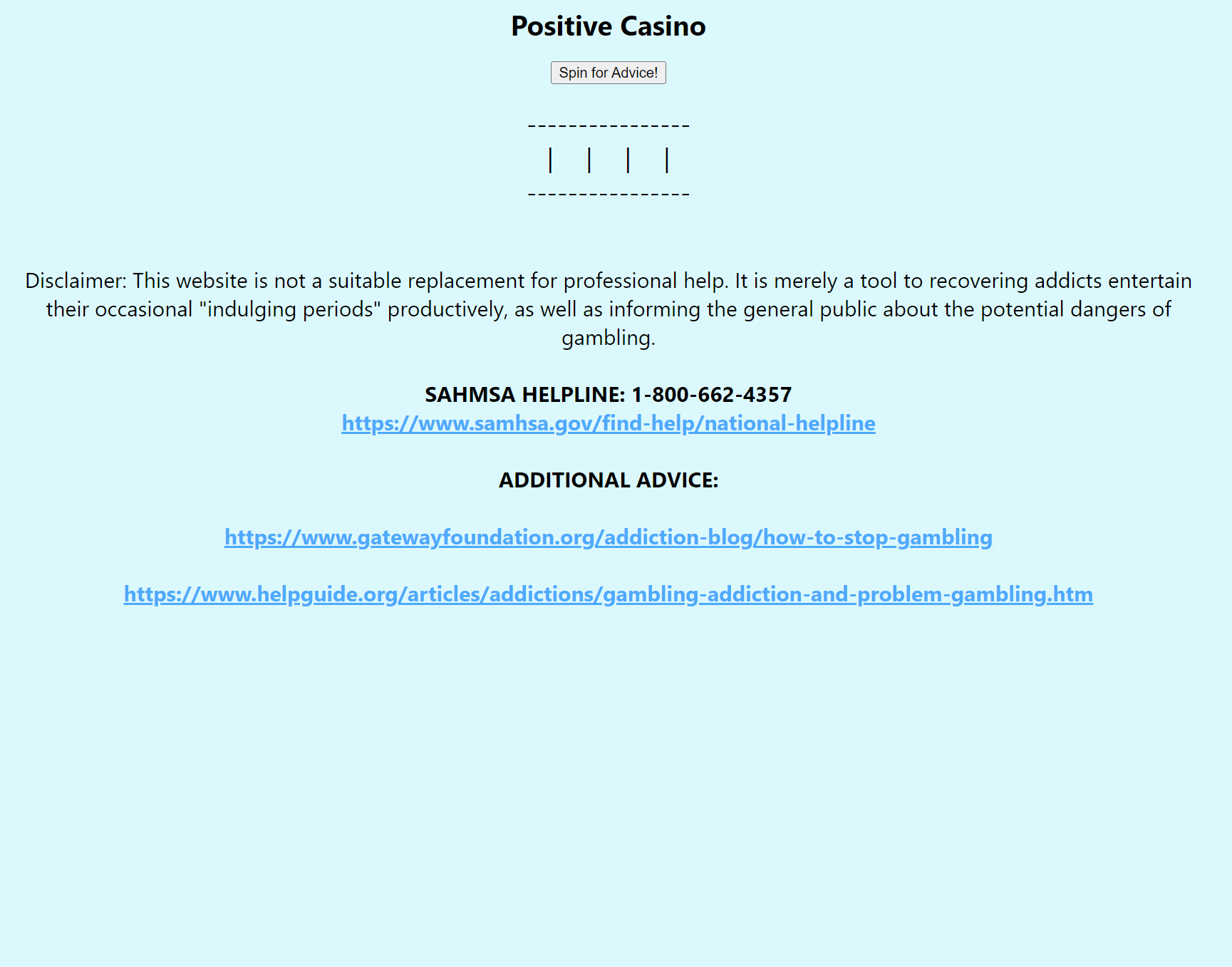 Positive Casino | Devpost