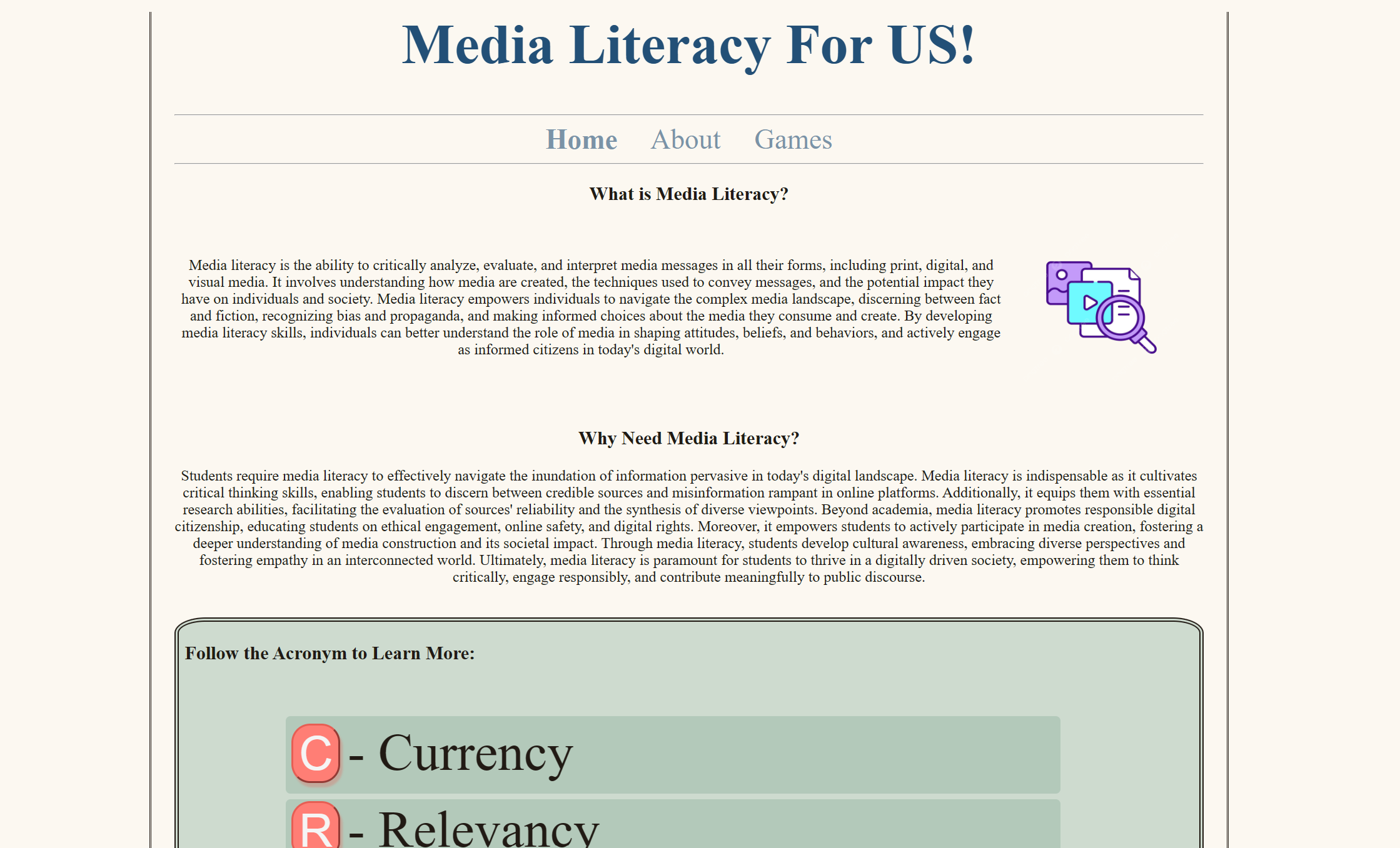 Media Literacy for Us! | Devpost