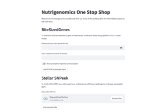 Nutrigenomics One Stop Shop | Devpost