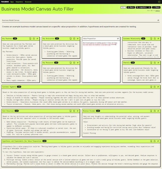 Business Model Canvas Auto Filler | Devpost