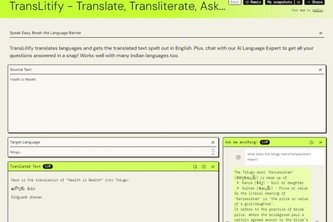 TransLitify - Translate, Transliterate, Ask an Expert | Devpost