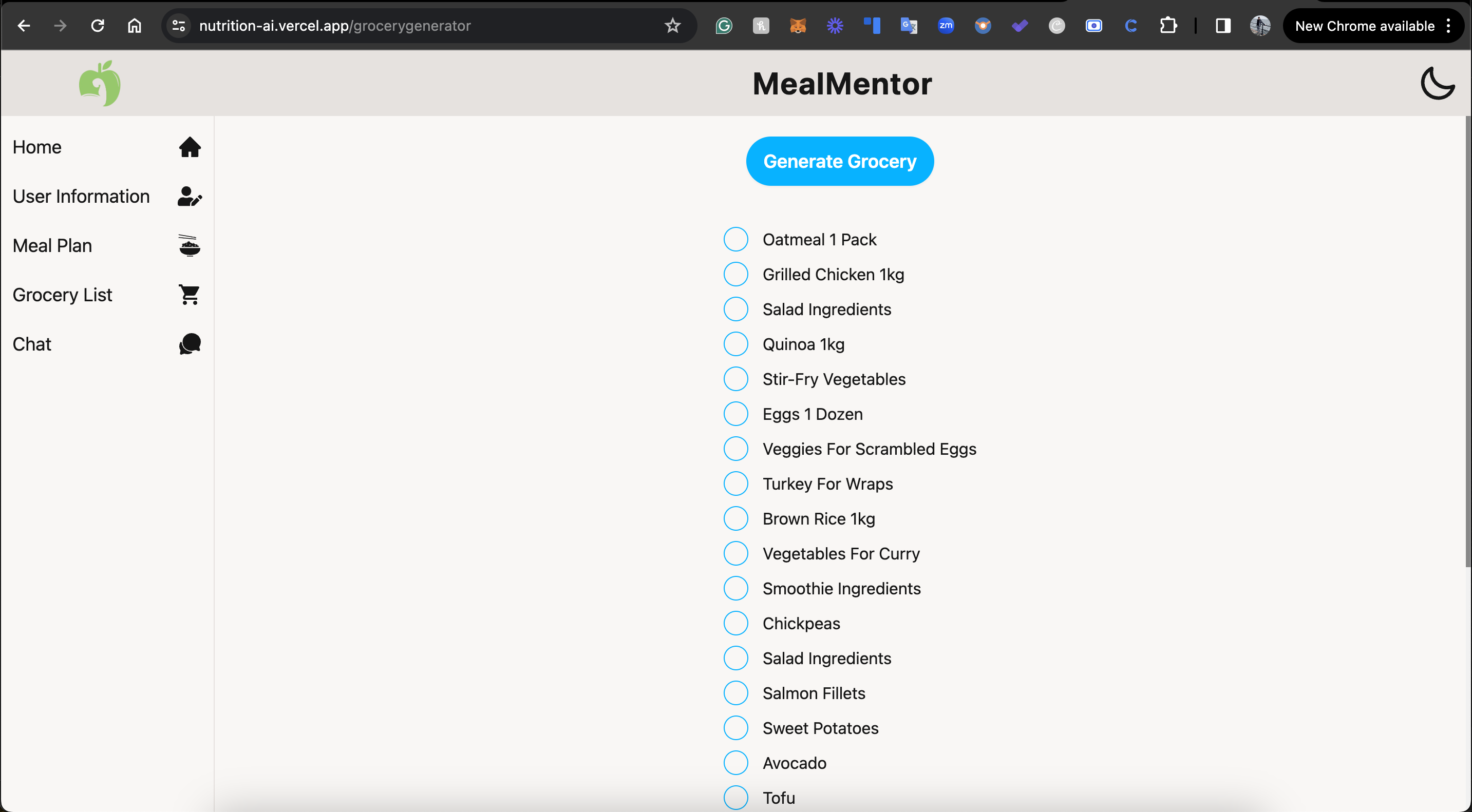 MEAL MENTOR | Devpost
