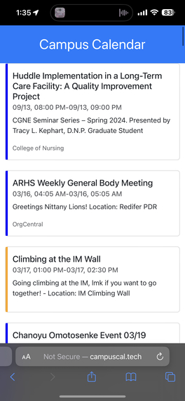 Campus Calendar | Devpost