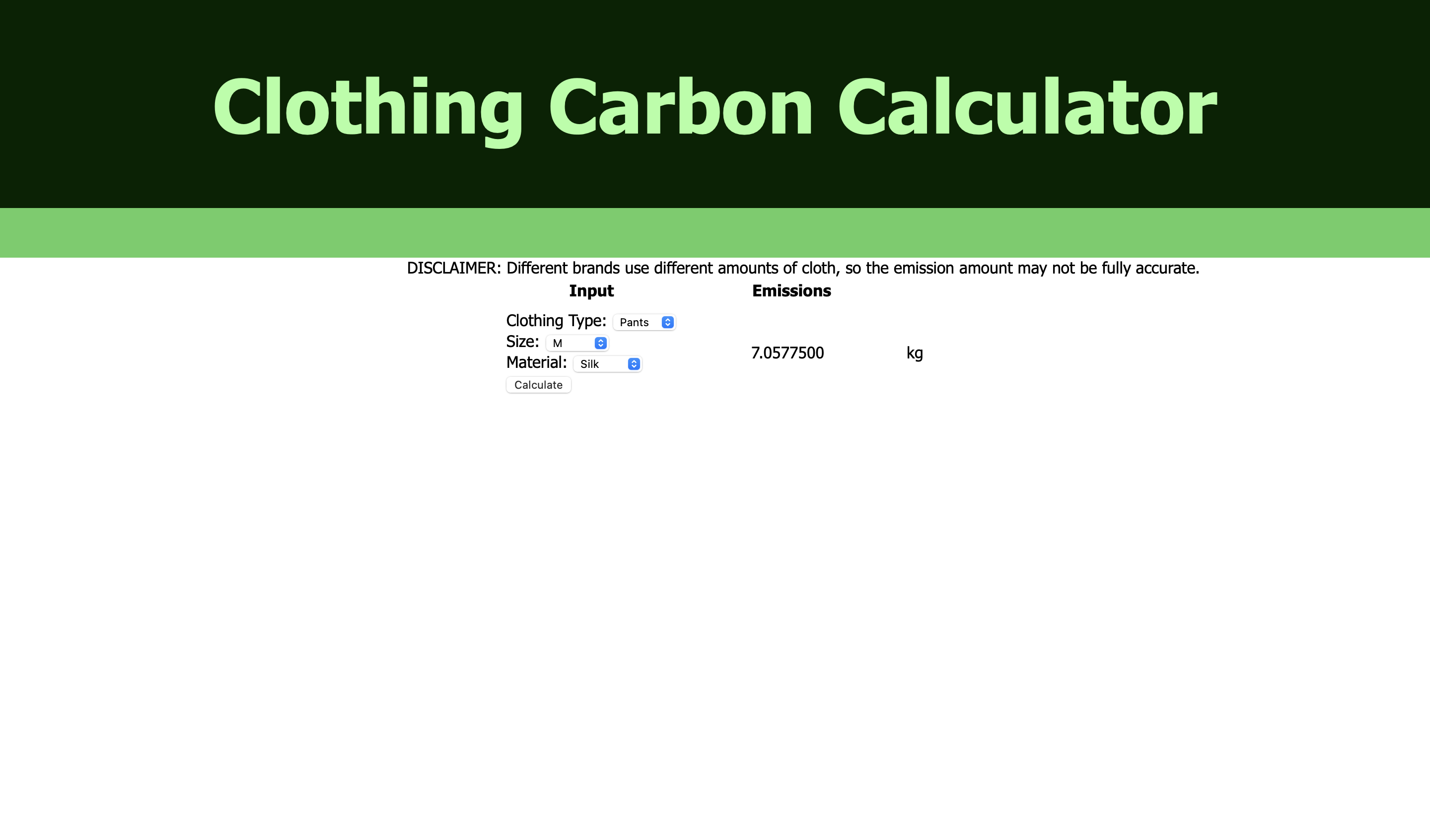 Carbon Calculator | Devpost