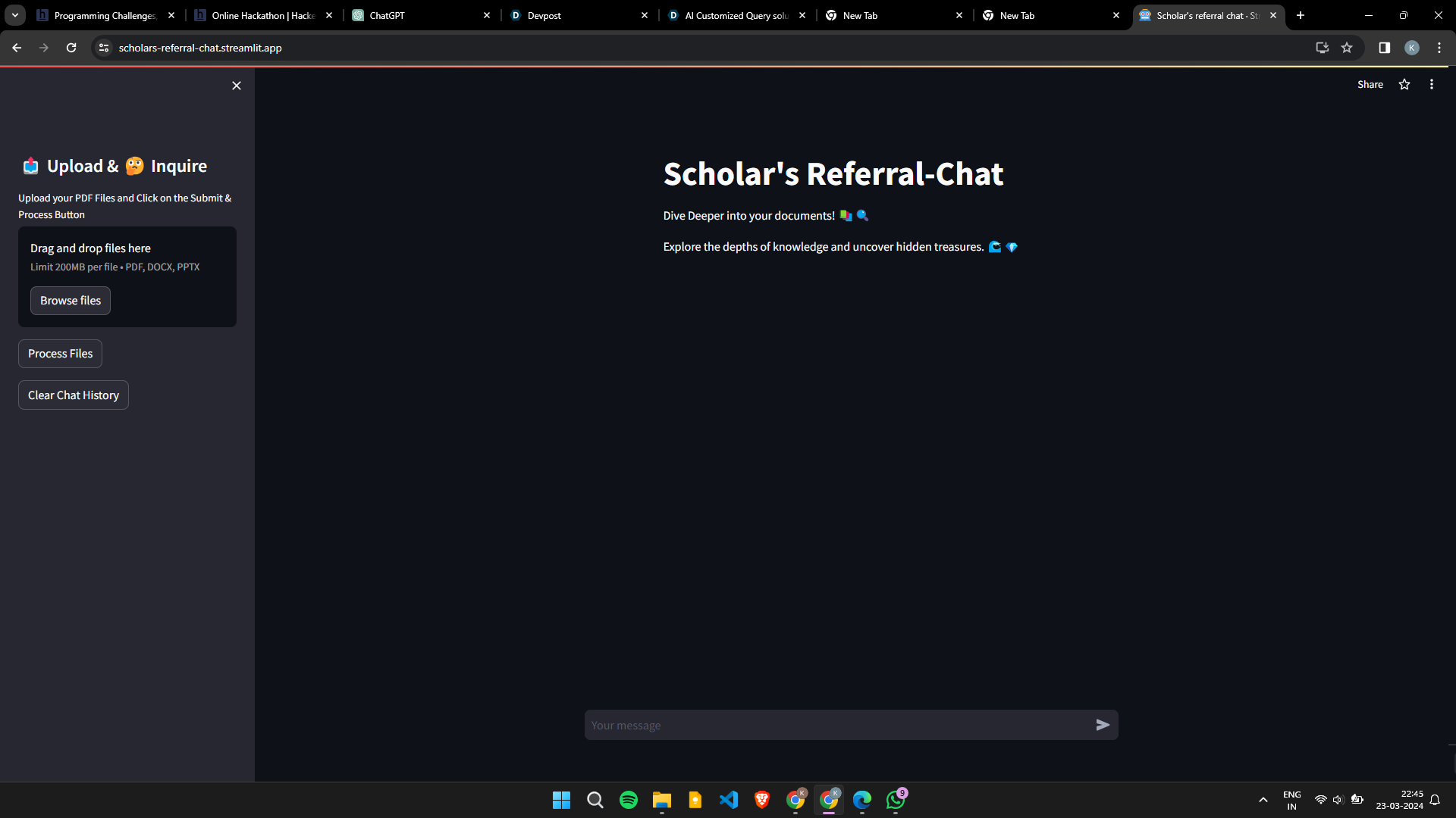 AI Customized Scholar's Referral Chat | Devpost
