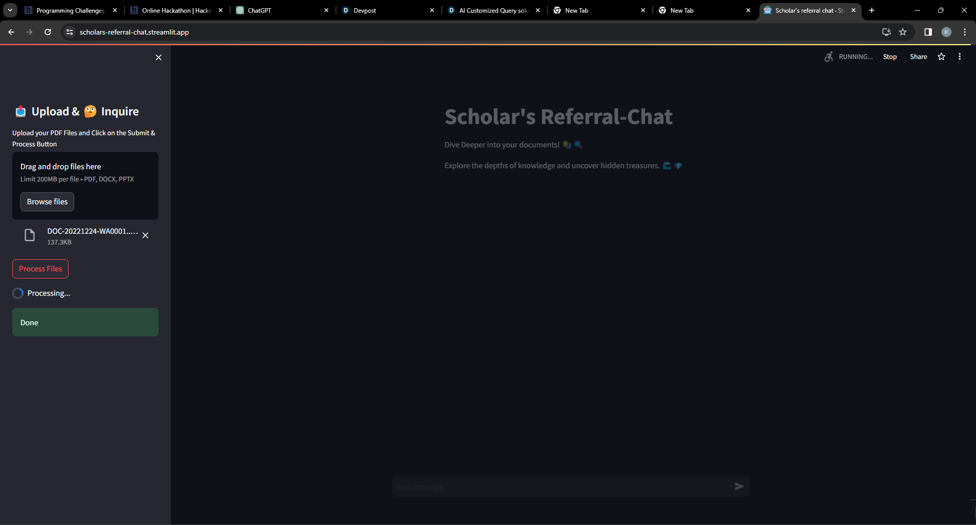 AI Customized Scholar's Referral Chat | Devpost