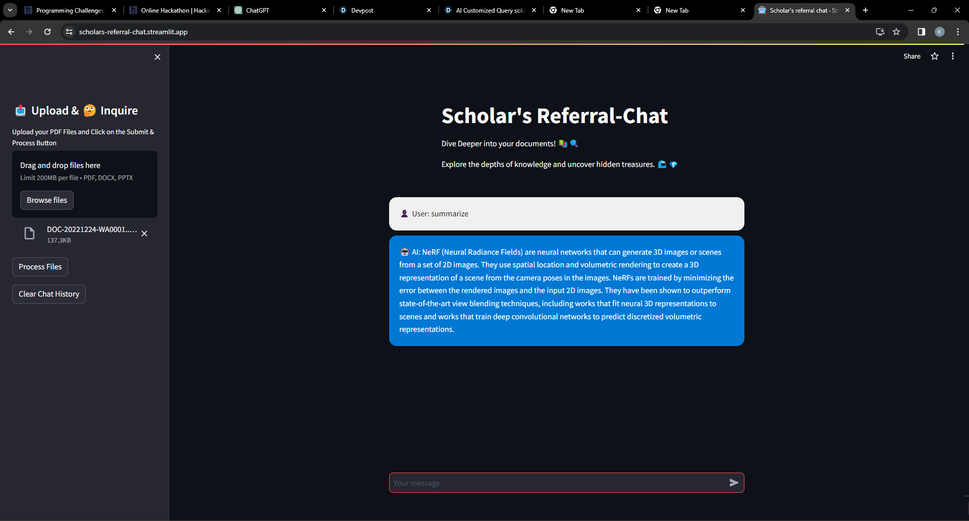 AI Customized Scholar's Referral Chat | Devpost