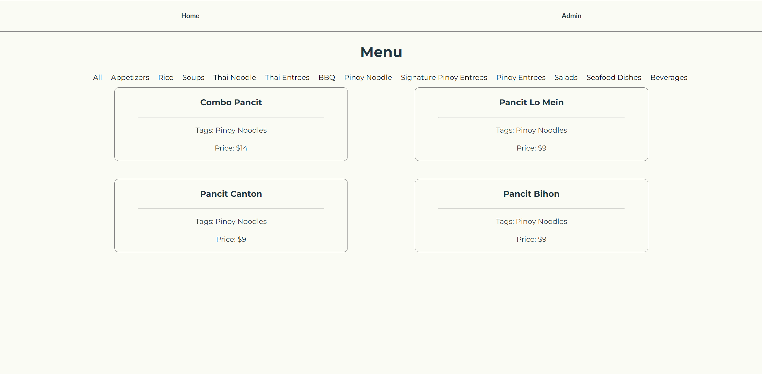 Pinoy & Thai Asian Cuisine Website | Devpost
