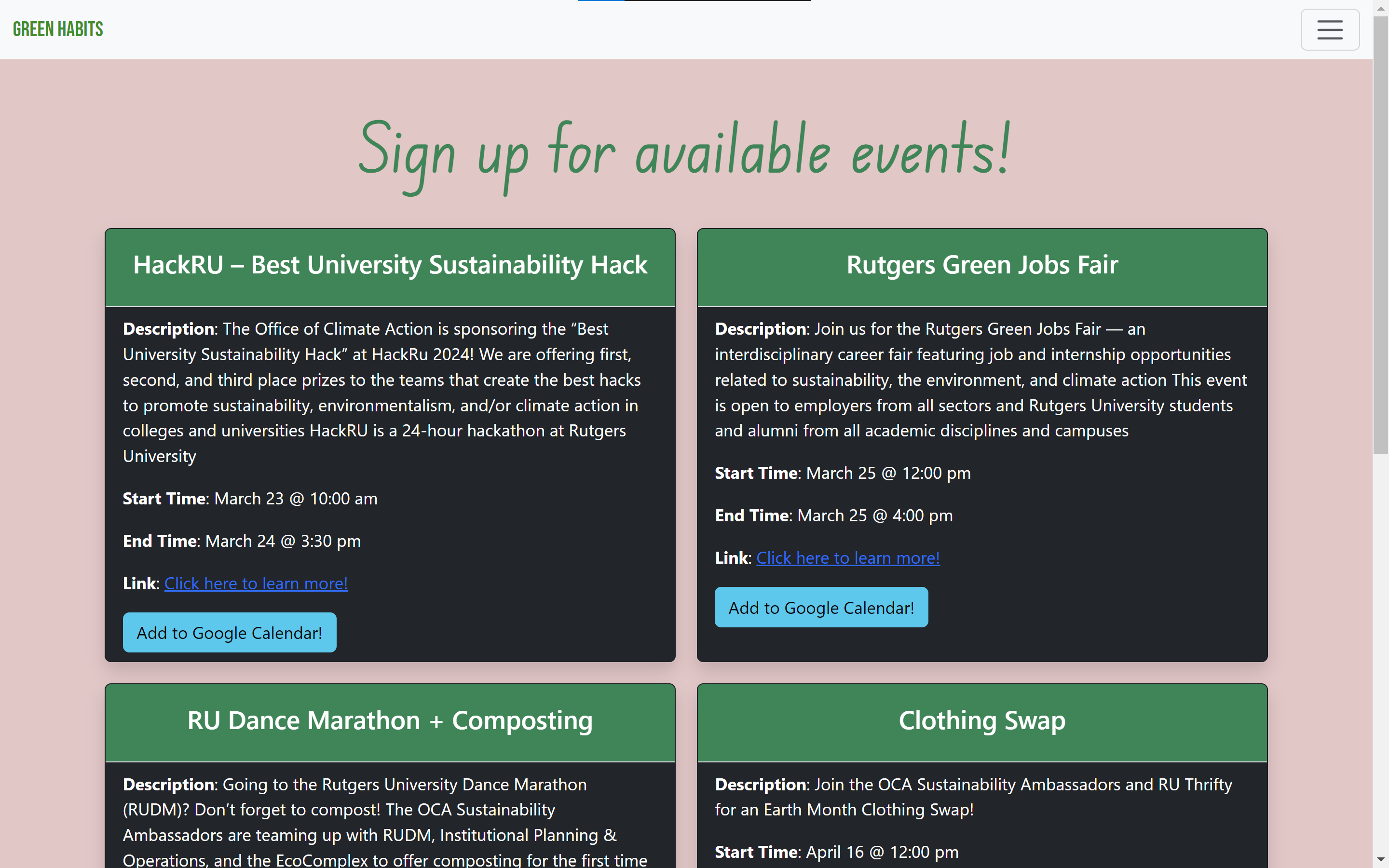 Green Habits | Devpost
