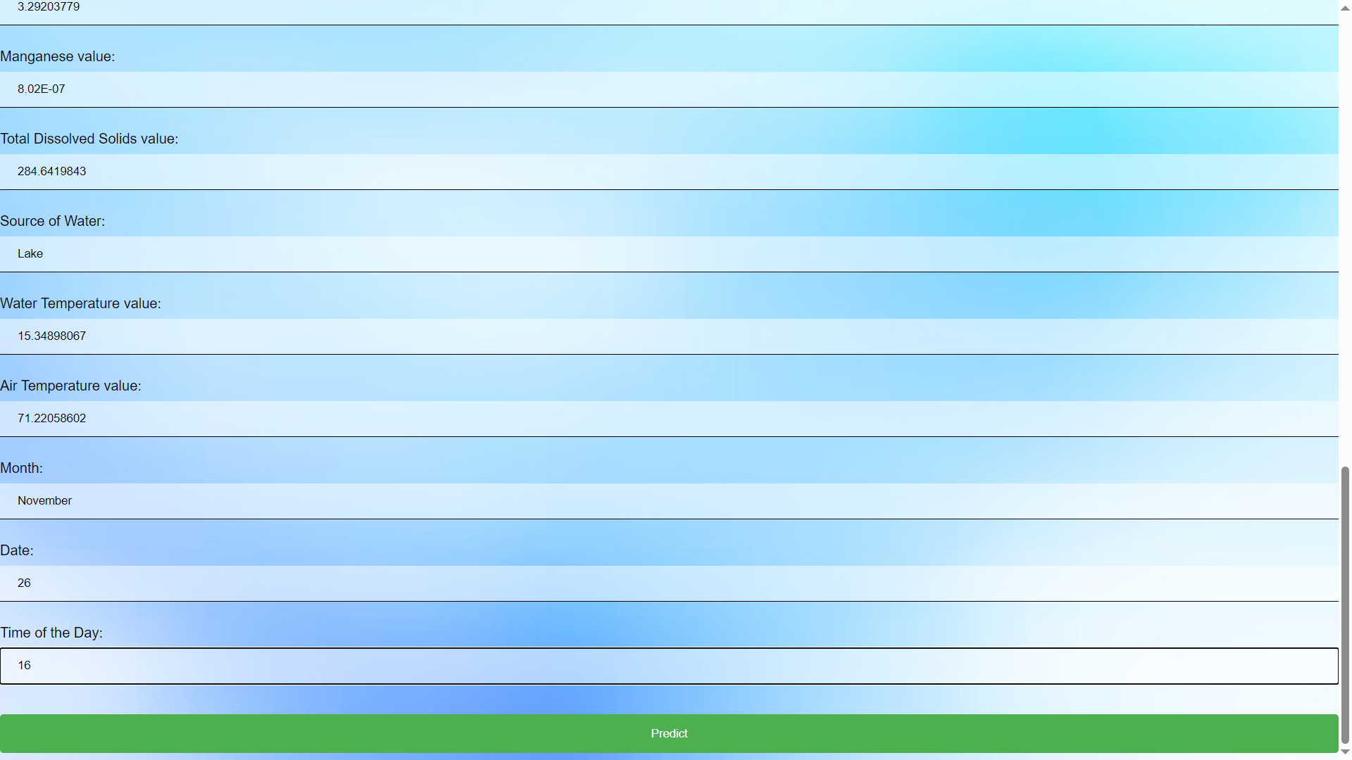 Water Cleanliness Prediction Ml Web App Devpost