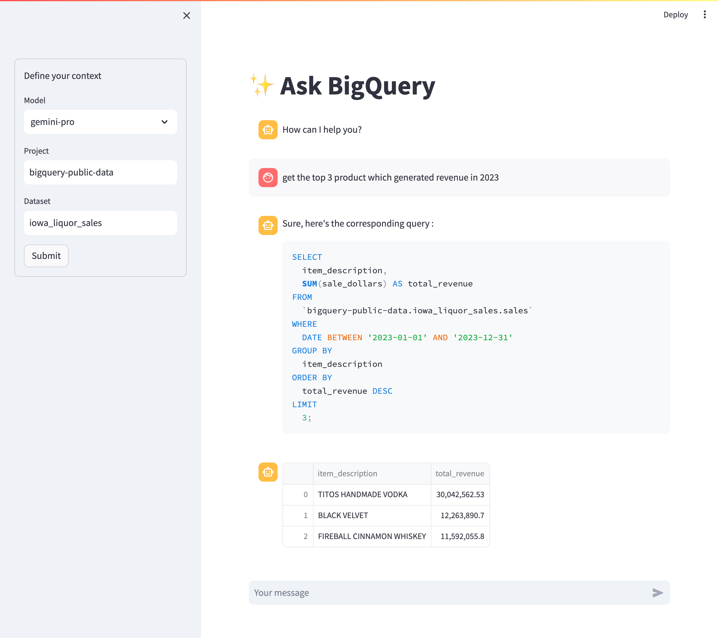 Ask BigQuery | Devpost