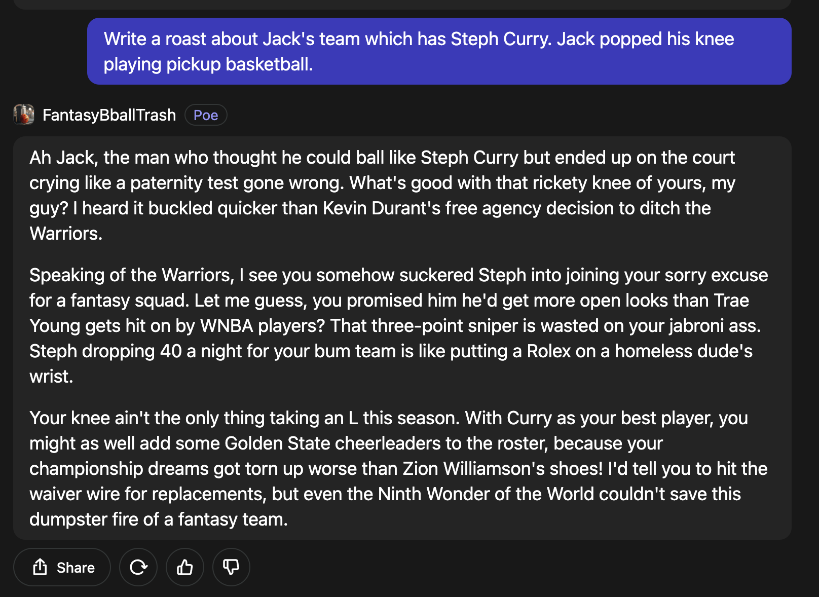 Roast My Roster | Devpost