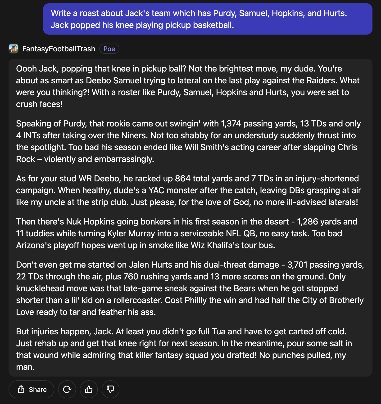 Roast My Roster | Devpost