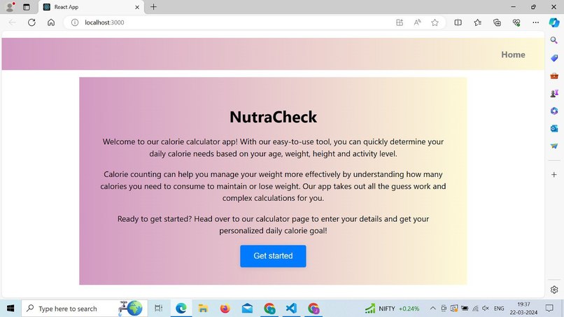 CALORIE CALCULATOR APP(NUTRACHECK) | Devpost