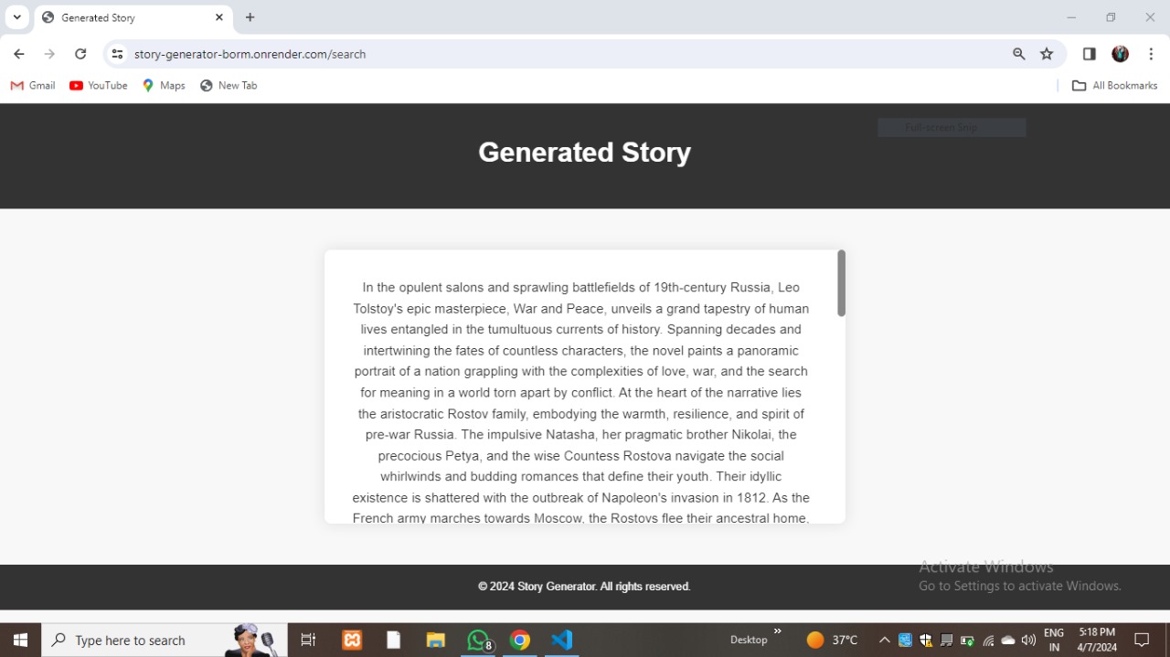 Story Generator | Devpost