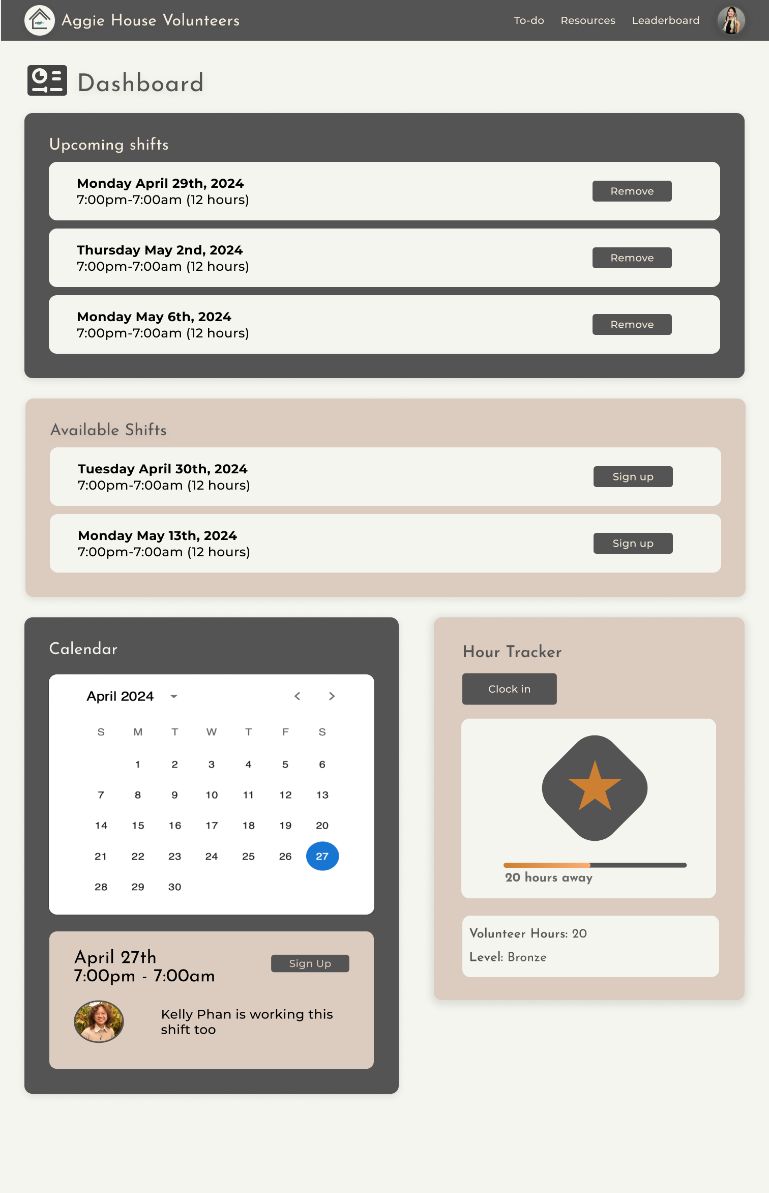 Aggie House Volunteers Timesheet - KARS | Devpost