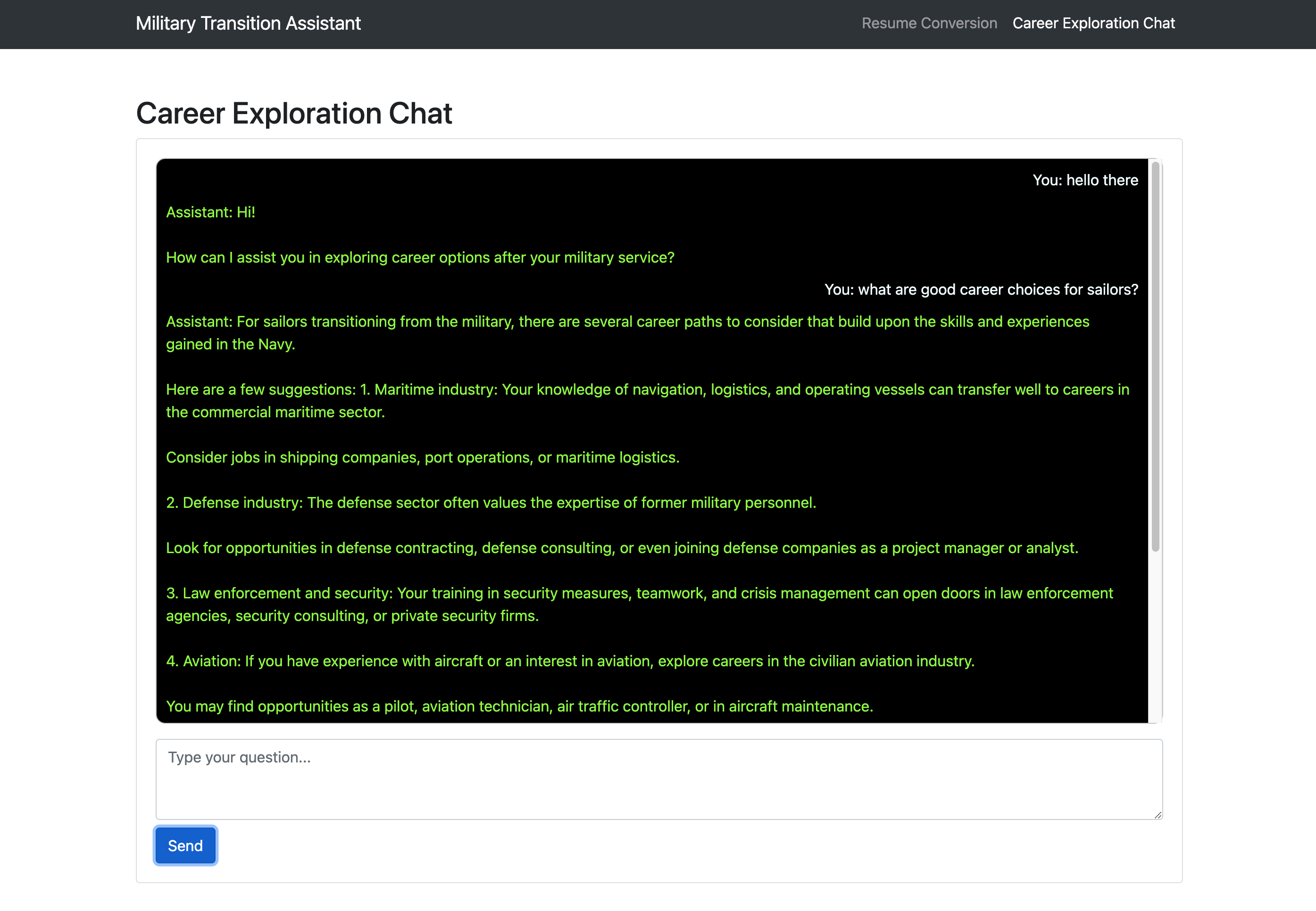 Military Career Advisor | Devpost