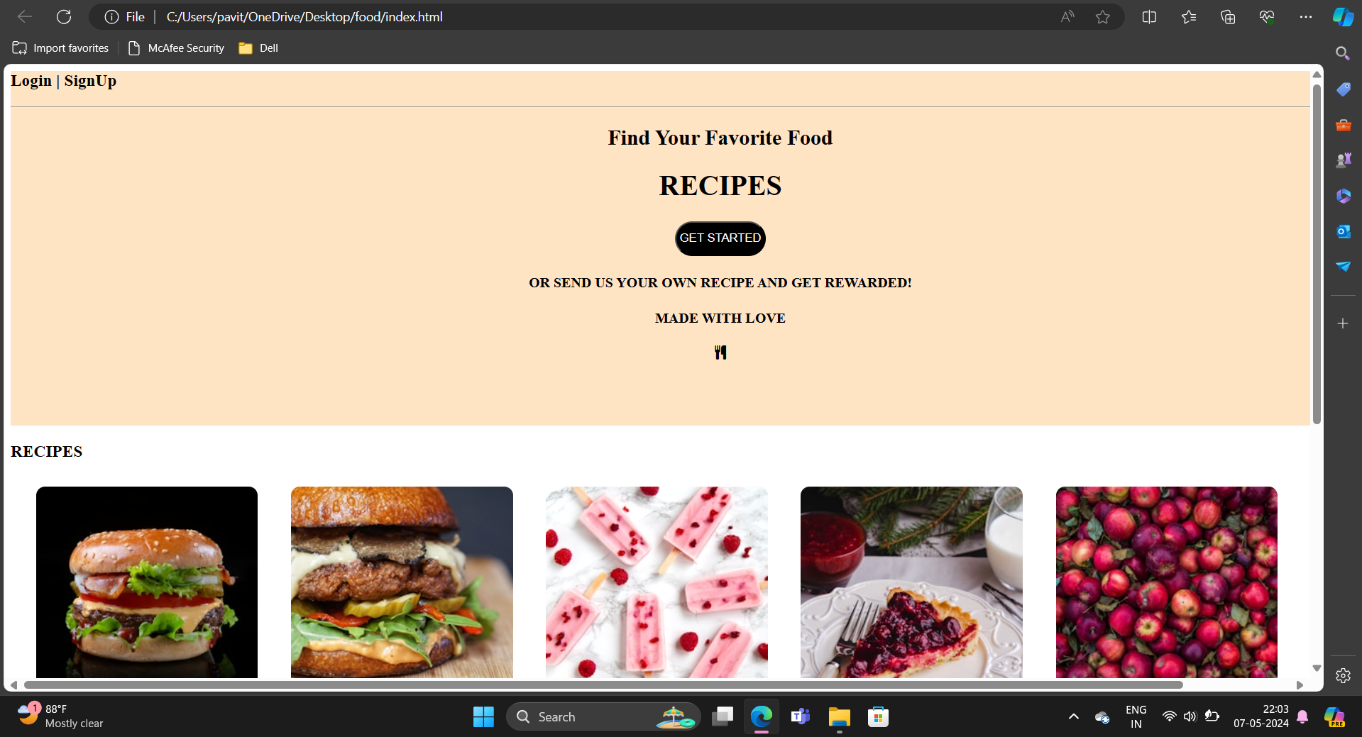 Foodie | Devpost