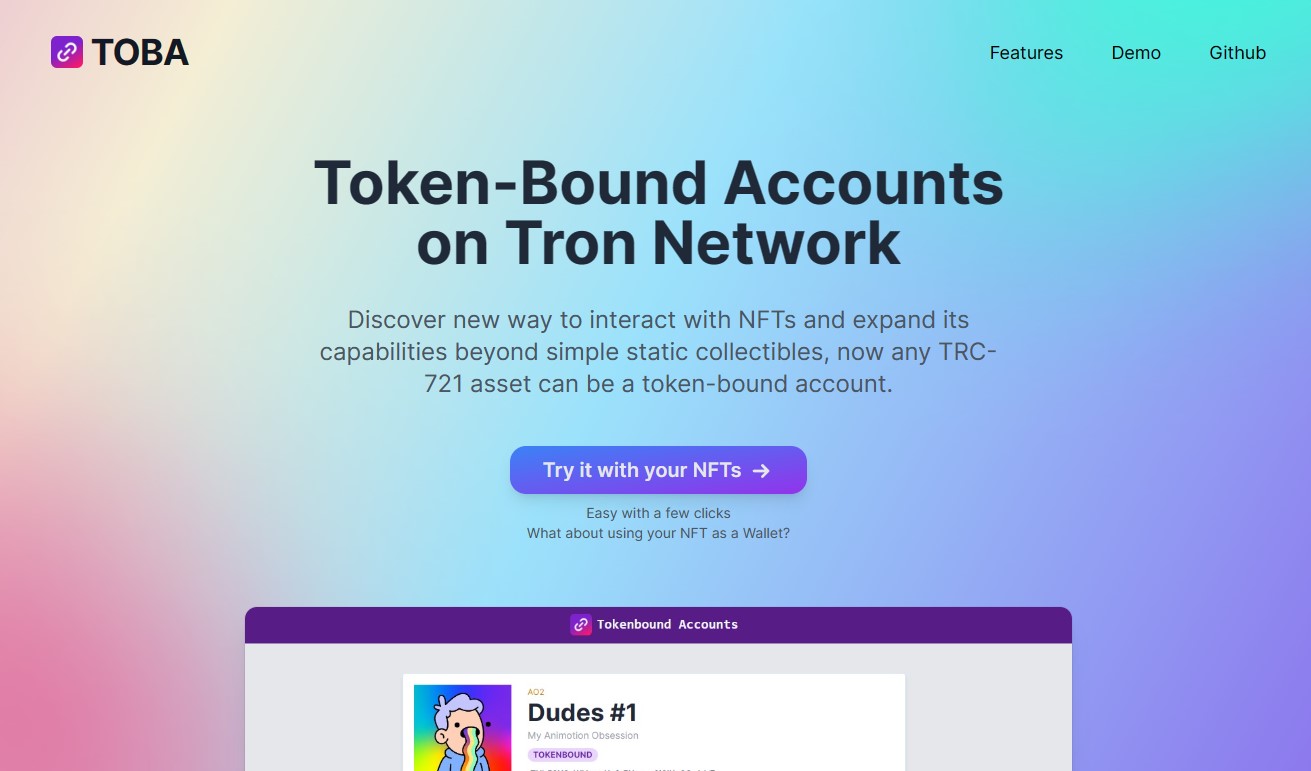 TOBA - Token Bound Accounts On Tron | Devpost