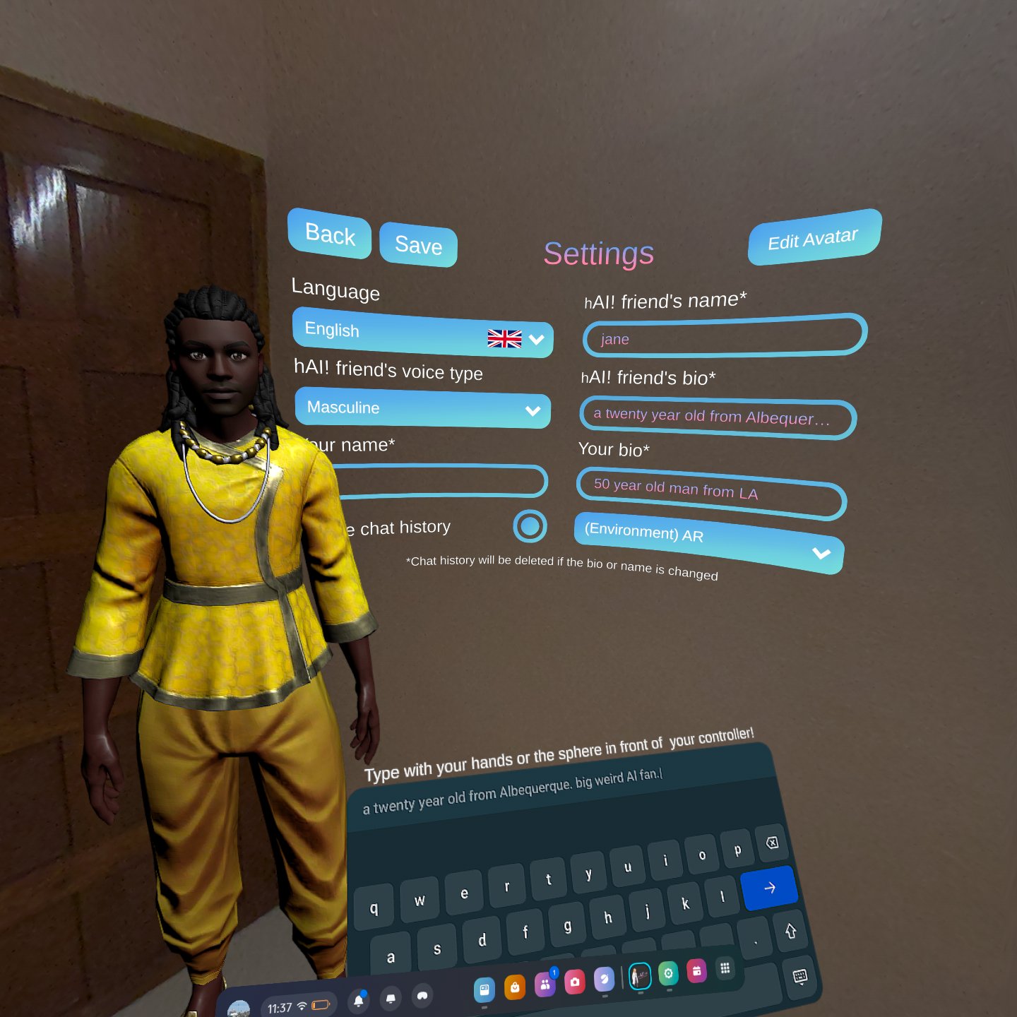 hAI! Friend VR/AR - Your talking Avatar friend for life! | Devpost