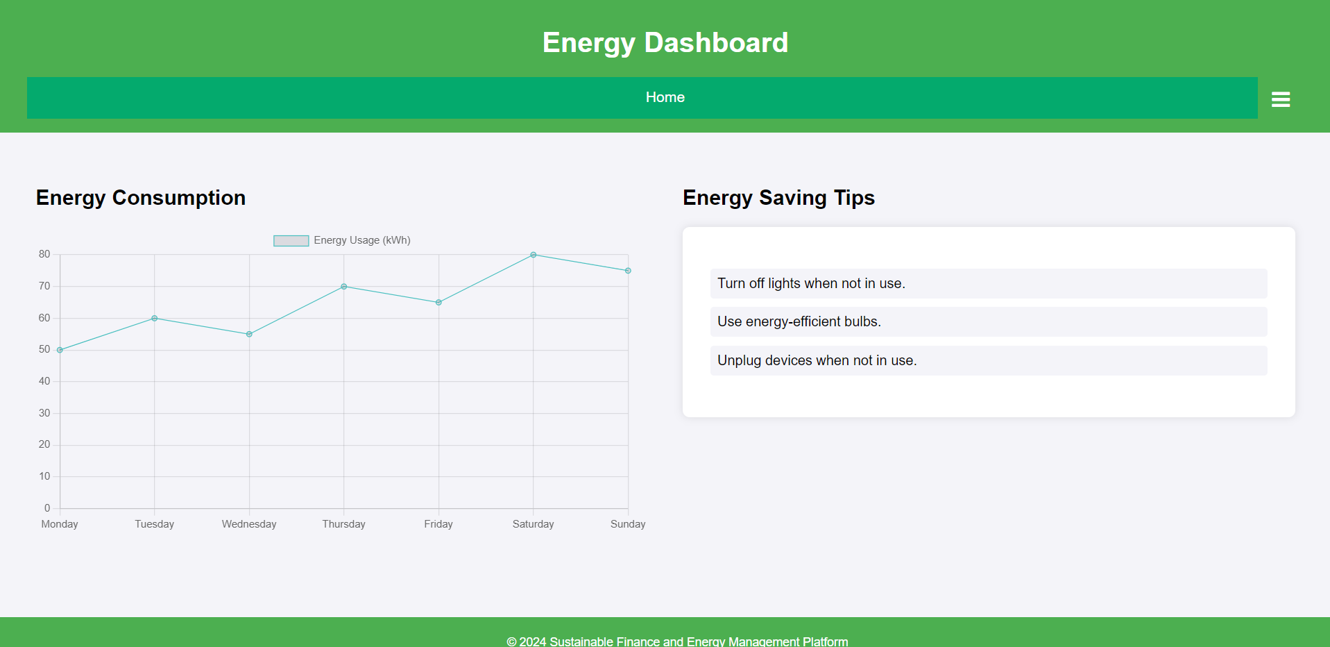 Sustainable Finance and Energy Management Platform | Devpost