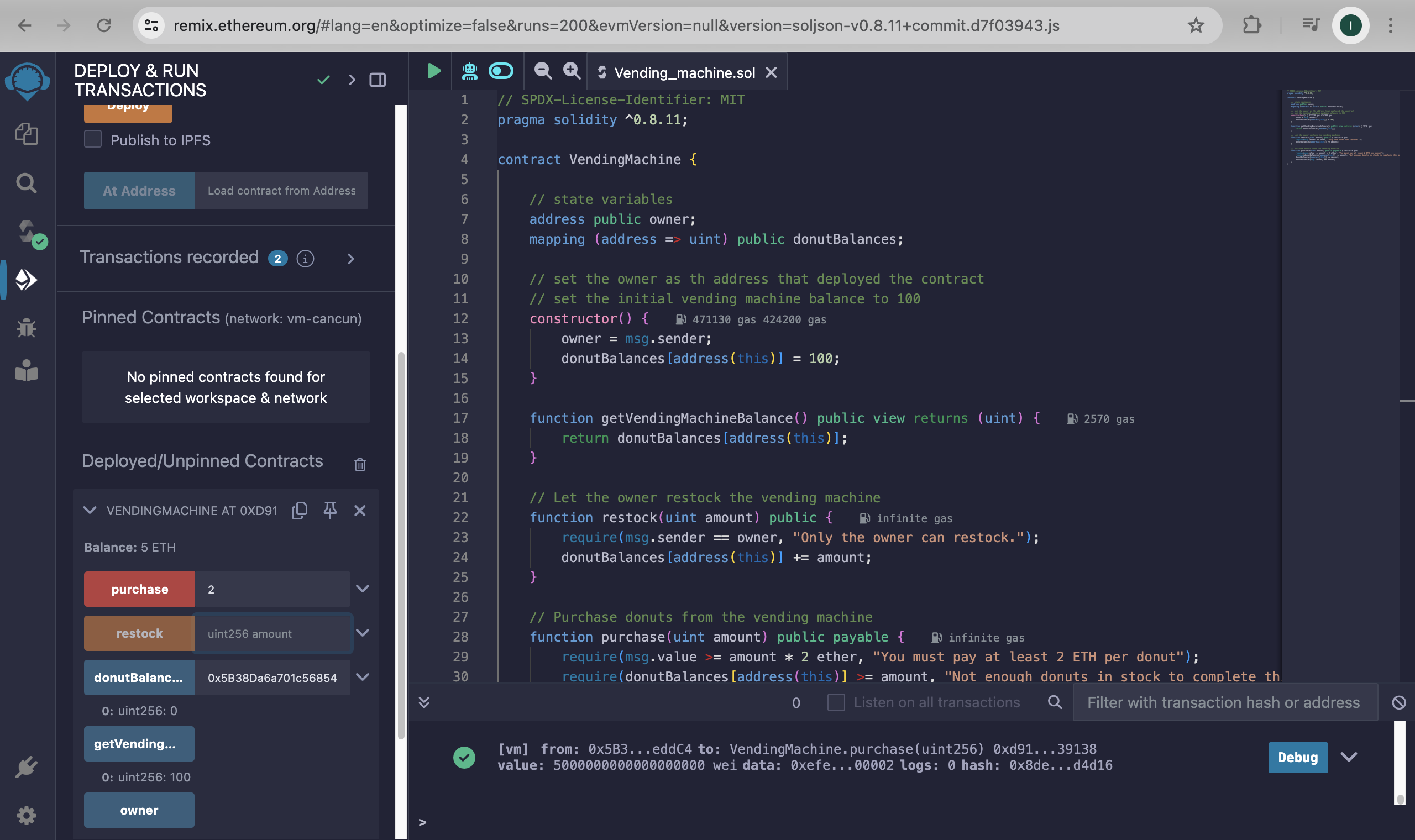 Creation of a Vending machine SMART CONTRACT | Devpost