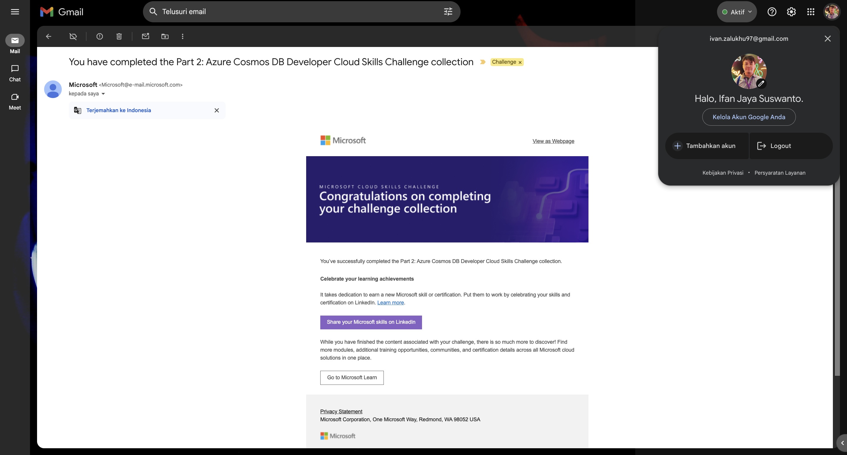 Cosmos DB Developer Cloud Skills Challenge | Devpost