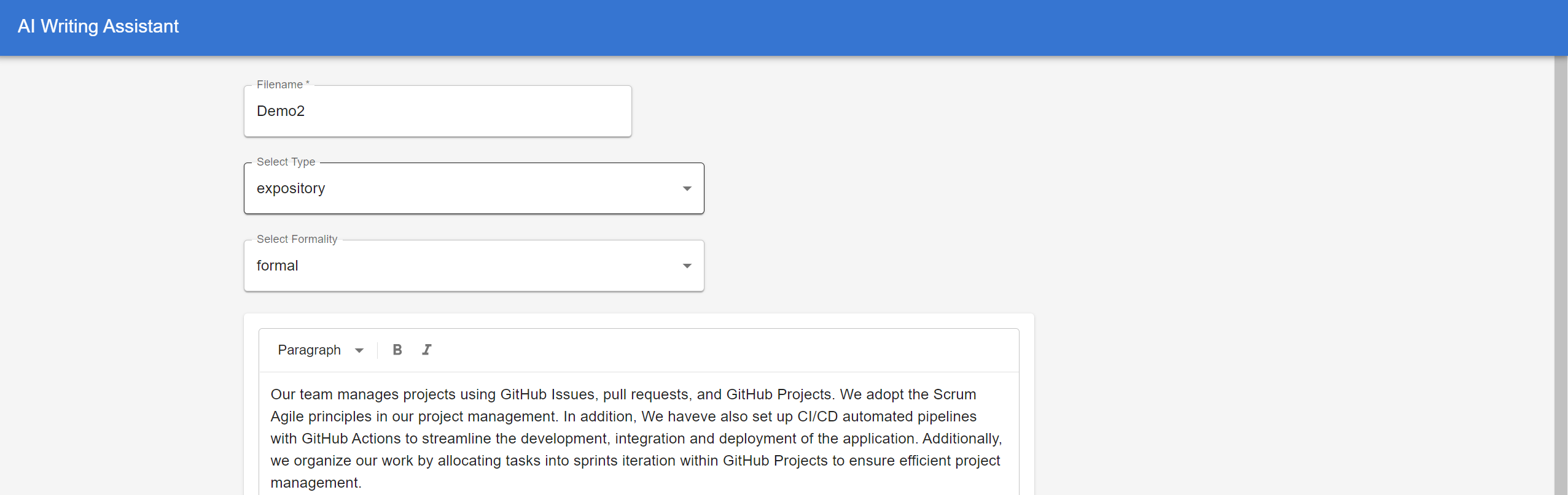 Genai Writing Assistant Devpost