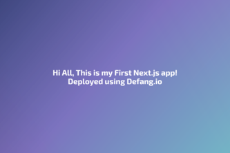 Deploying Next.js App to the Cloud using Defang.io | Devpost
