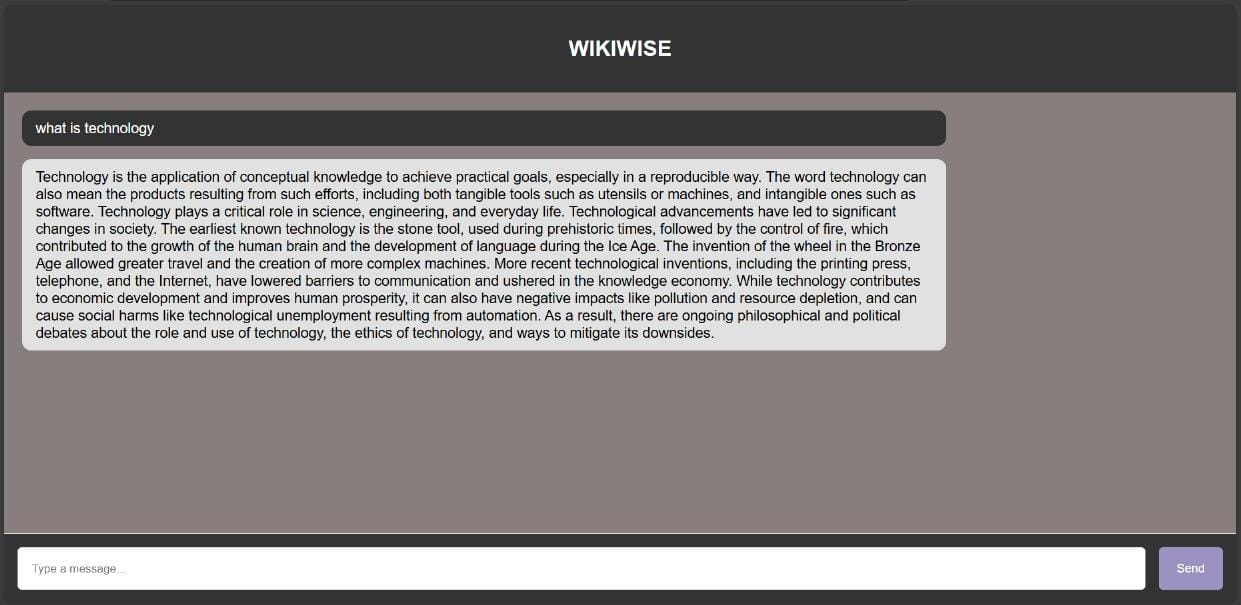 Data Fetching Chatbot"WIKIWISE" | Devpost