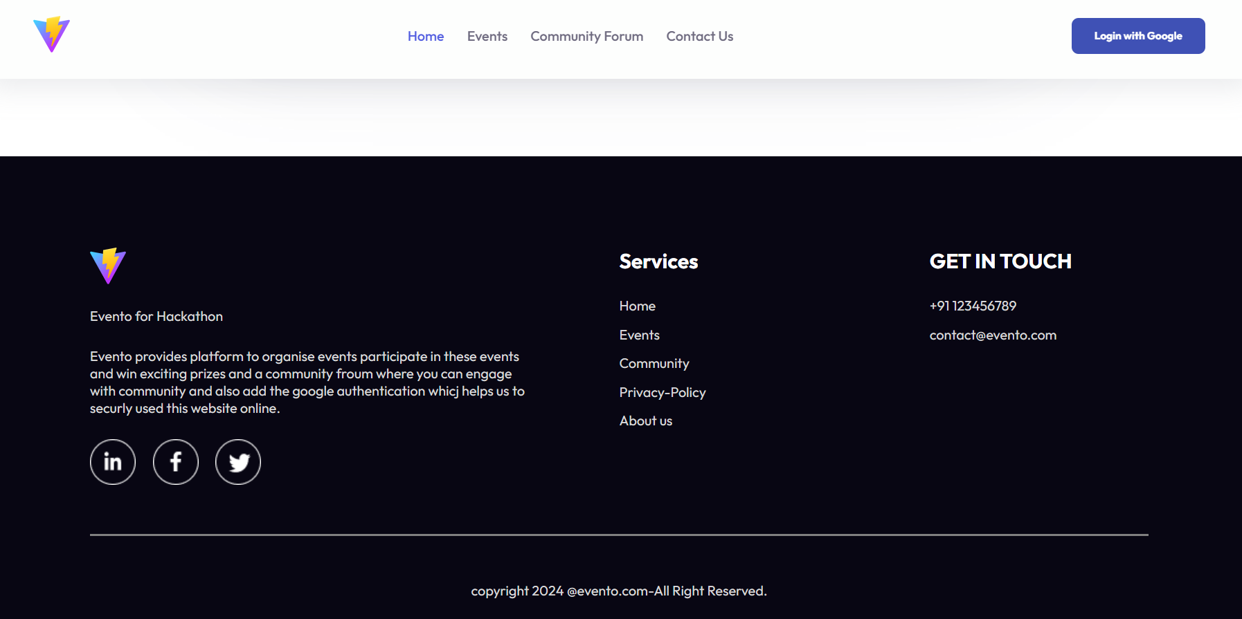 Evento Event Hosting React web app | Devpost