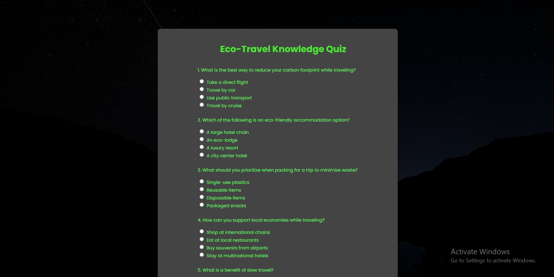 Sustainable Travel | Devpost