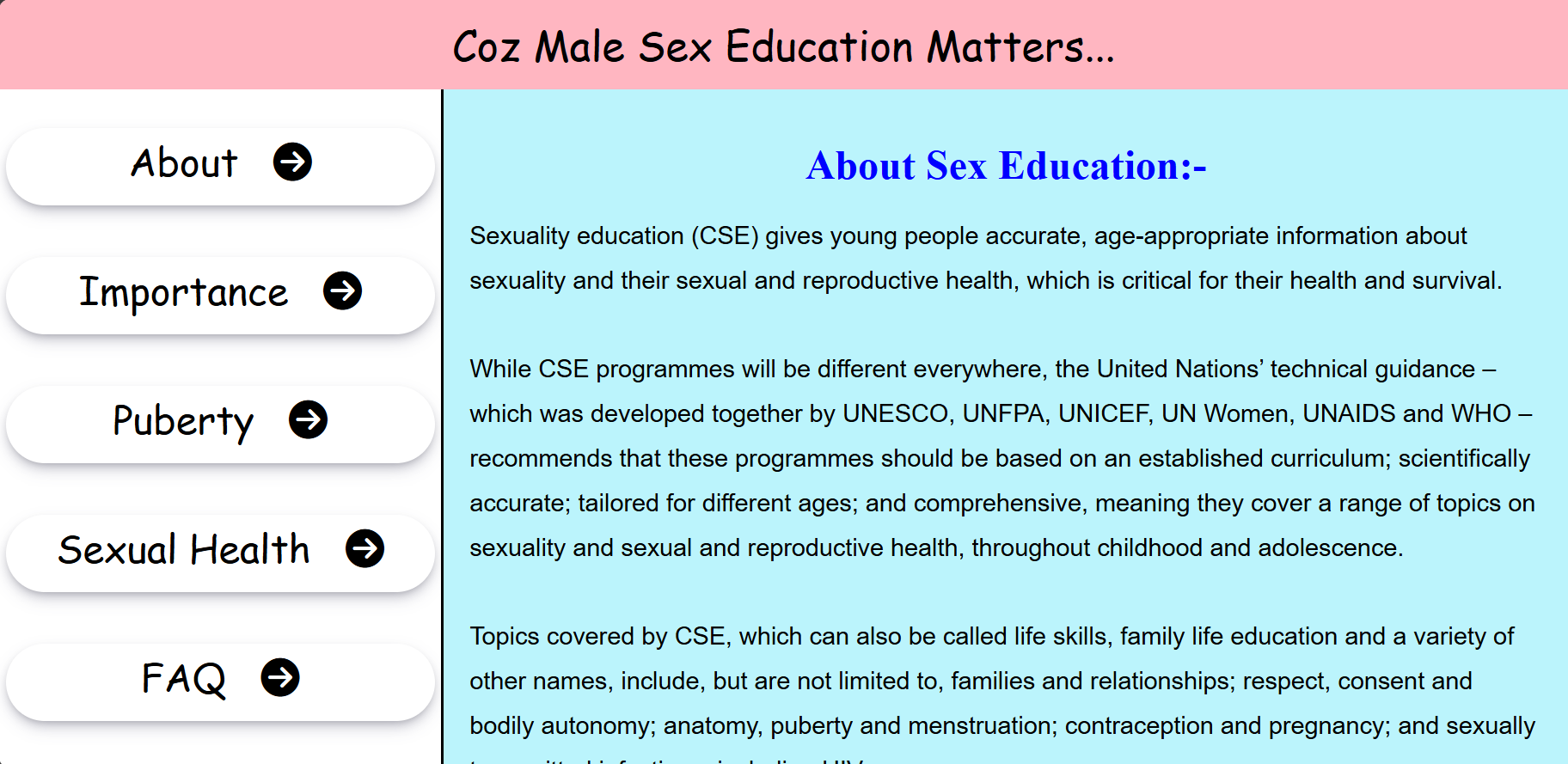 EduSex-Coz Sex Education Matters... | Devpost